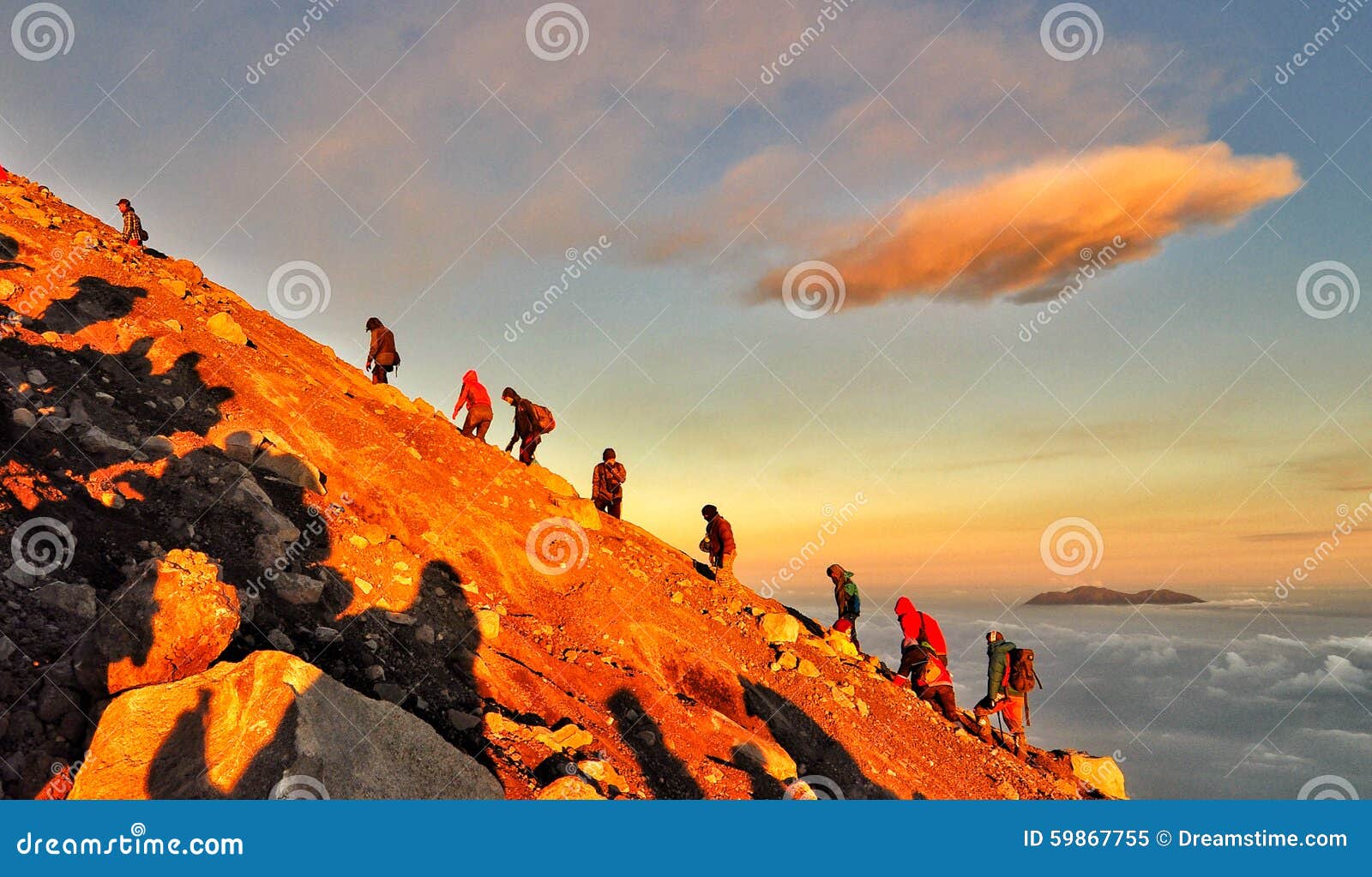 Hiking Together Mountain Climb People Peak Editorial Image - Image of ...