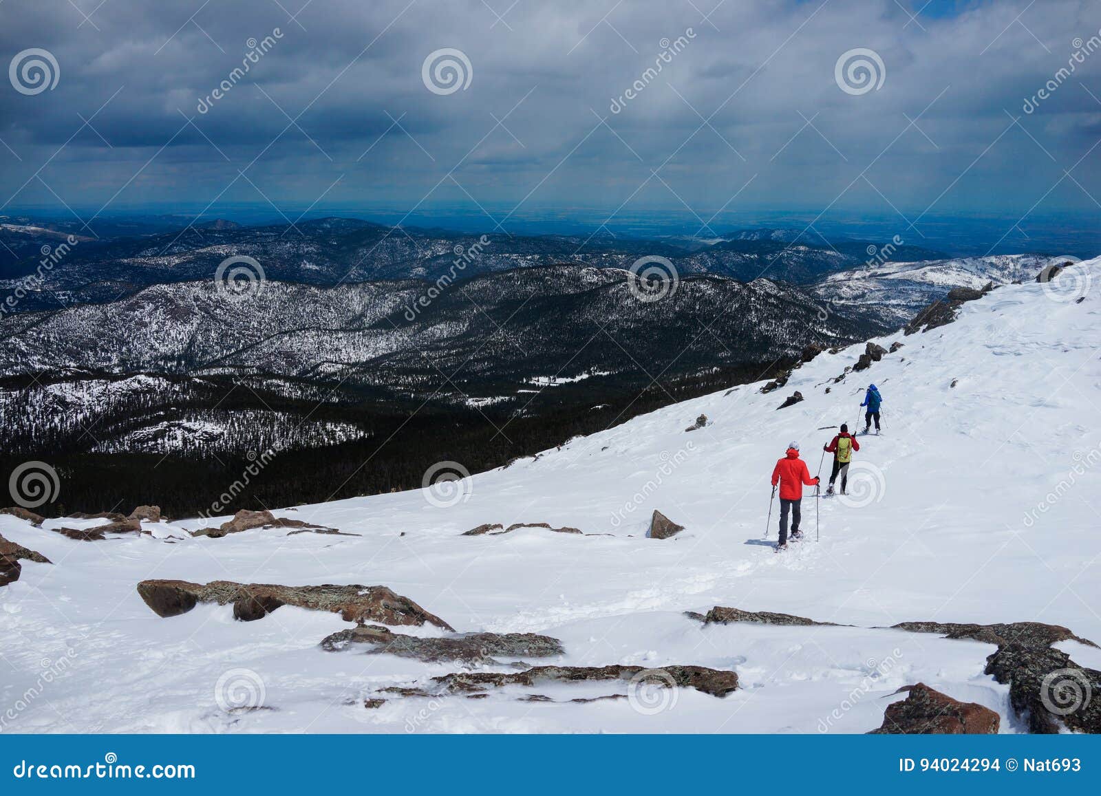 Hiking on the Top of the Snow Mountain Editorial Stock Image - Image of ...