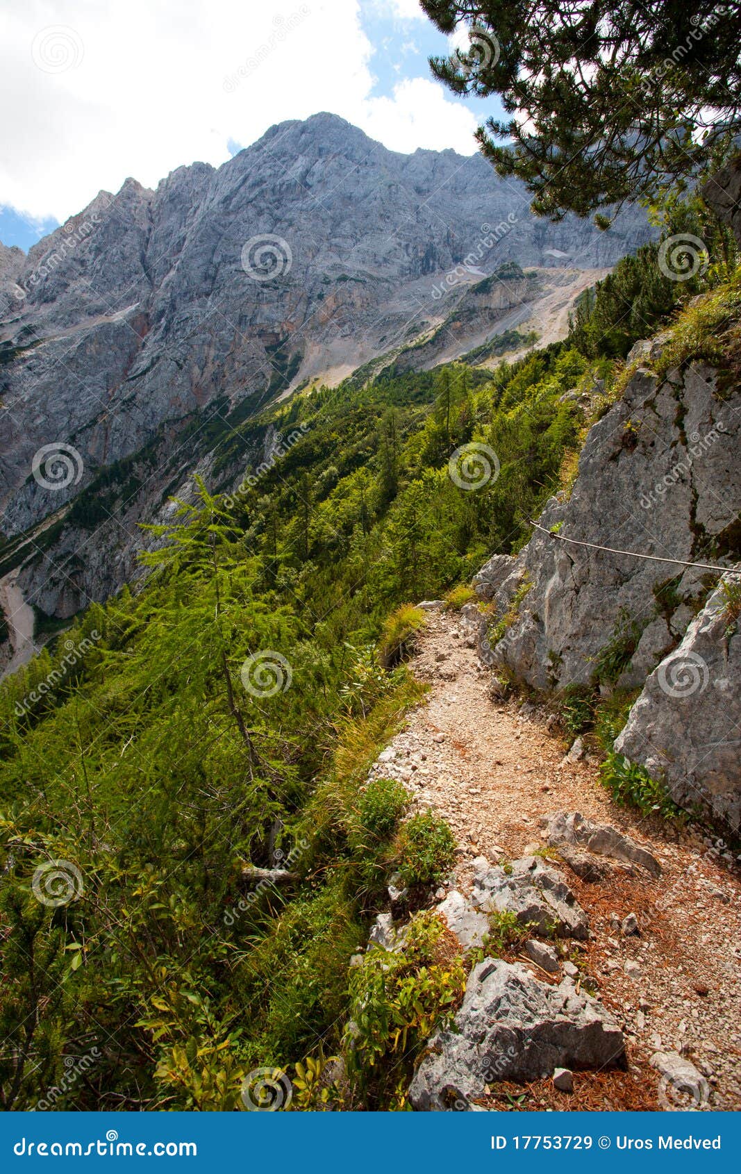 Hiking trail in alps stock image. Image of cloud, scenery - 17753729