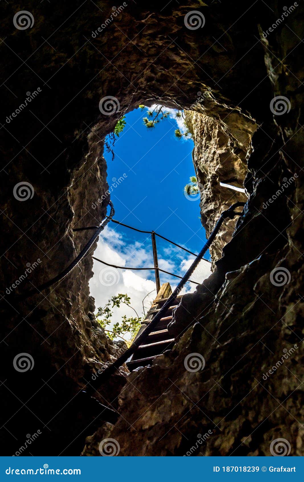 Hiking Trail with Exit from a Cave at Steinwandklamm in Austria Stock ...