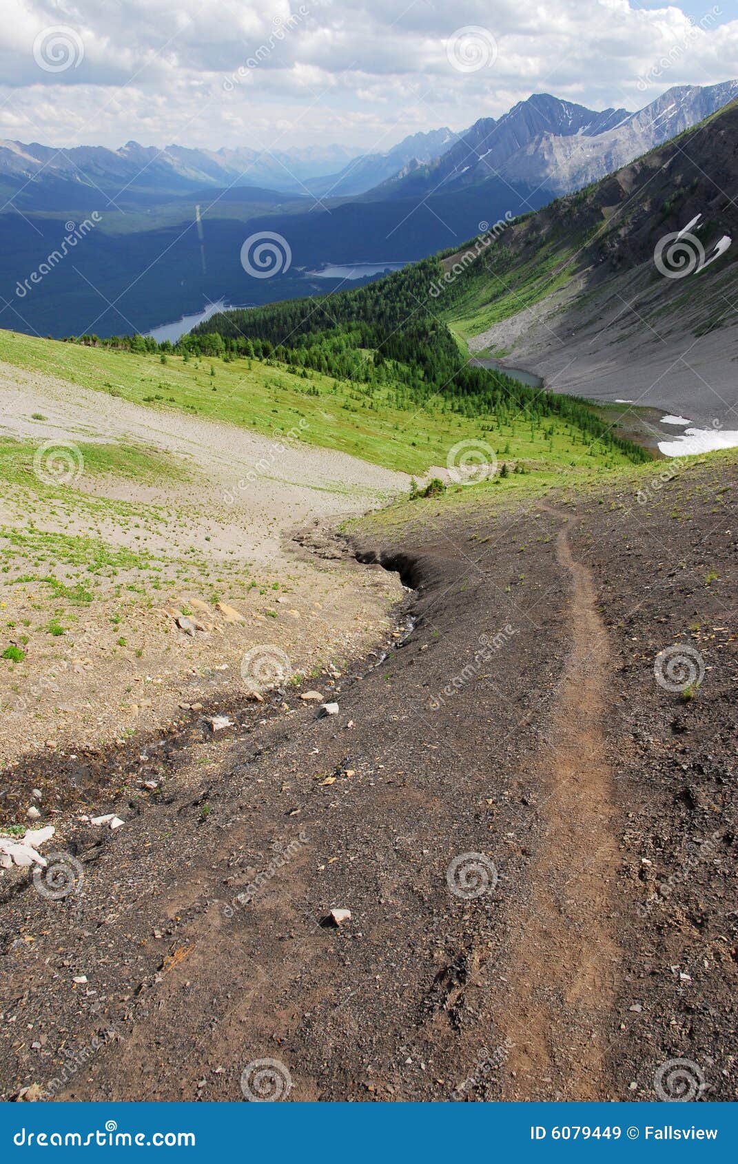 Hiking Trail on Mountain Top Stock Image - Image of grasses, kananaskis ...