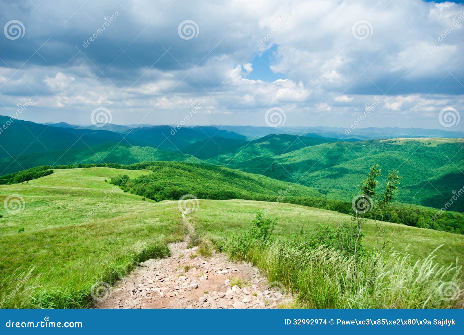 Hiking Trail in Mountains Landscape Stock Photo - Image of nature, high ...