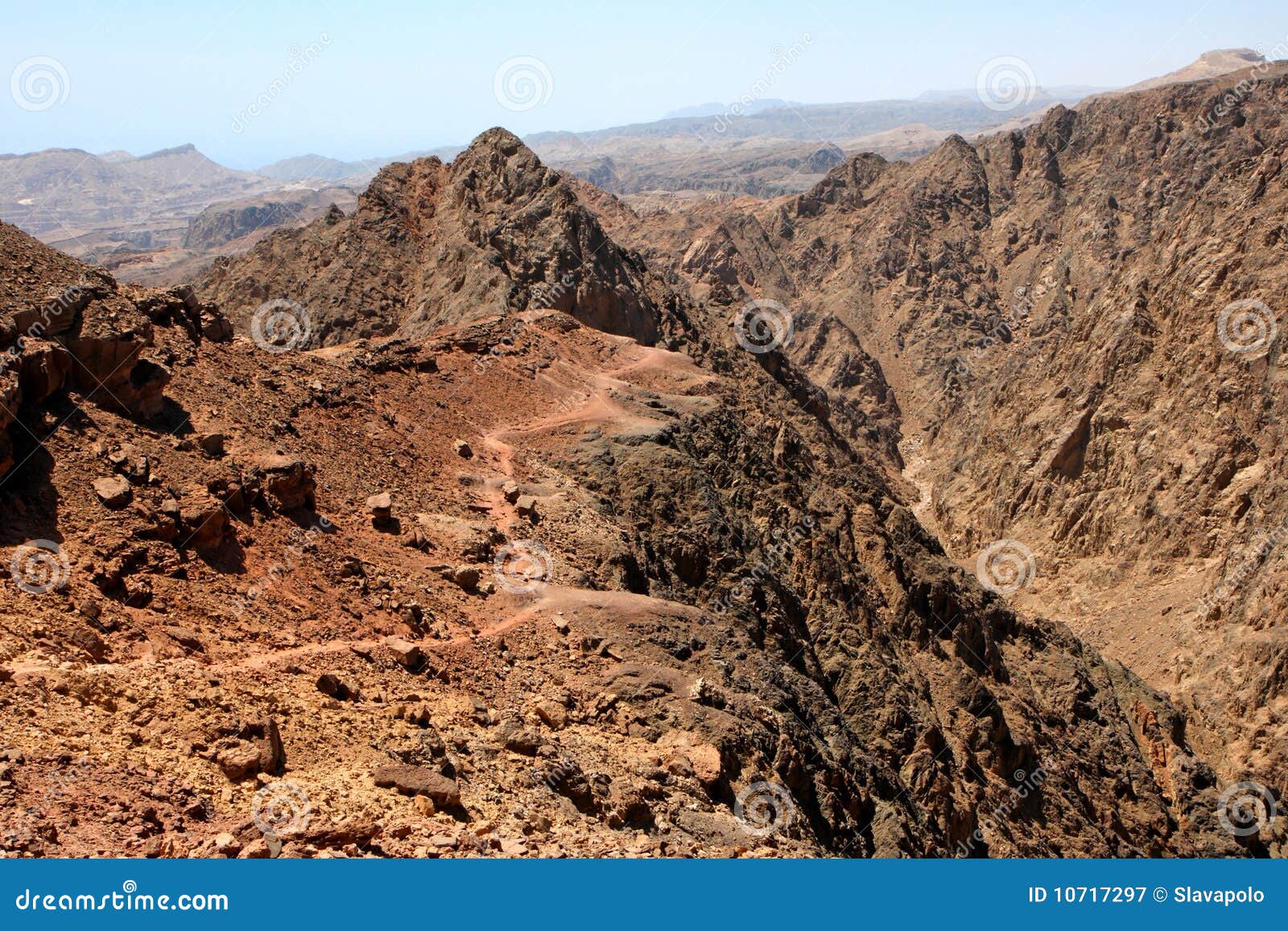 Hiking Trail Over the Gorge in Rocky Desert Stock Image - Image of ...