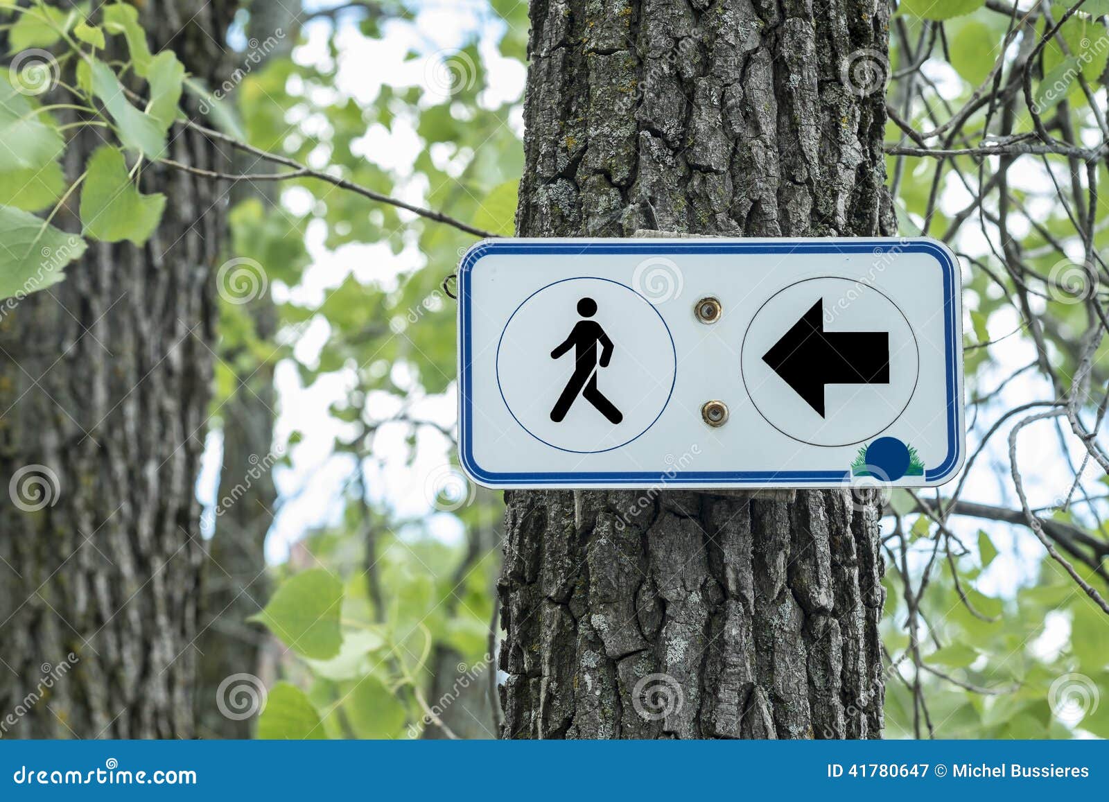 Hiking trail sign stock image. Image of autumn, horizontal - 41780647
