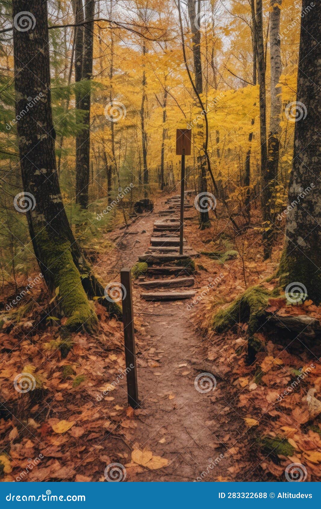 Hiking Trail with Signage Indicating Difficulty Level Stock ...
