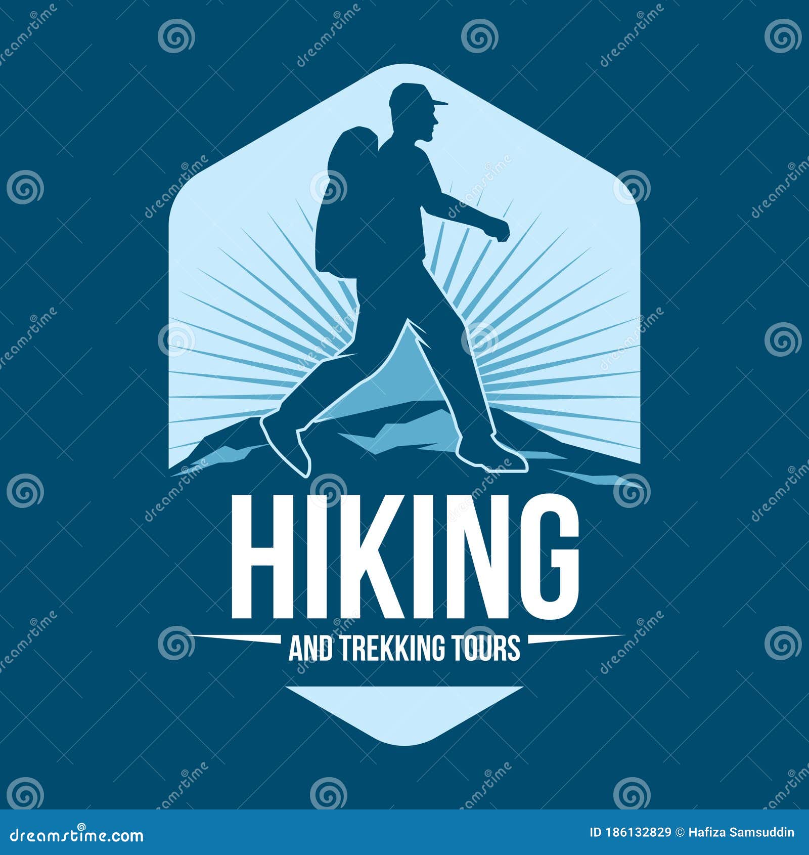 Hiking and Trekking Tour. Vector Illustration Decorative Design Stock ...
