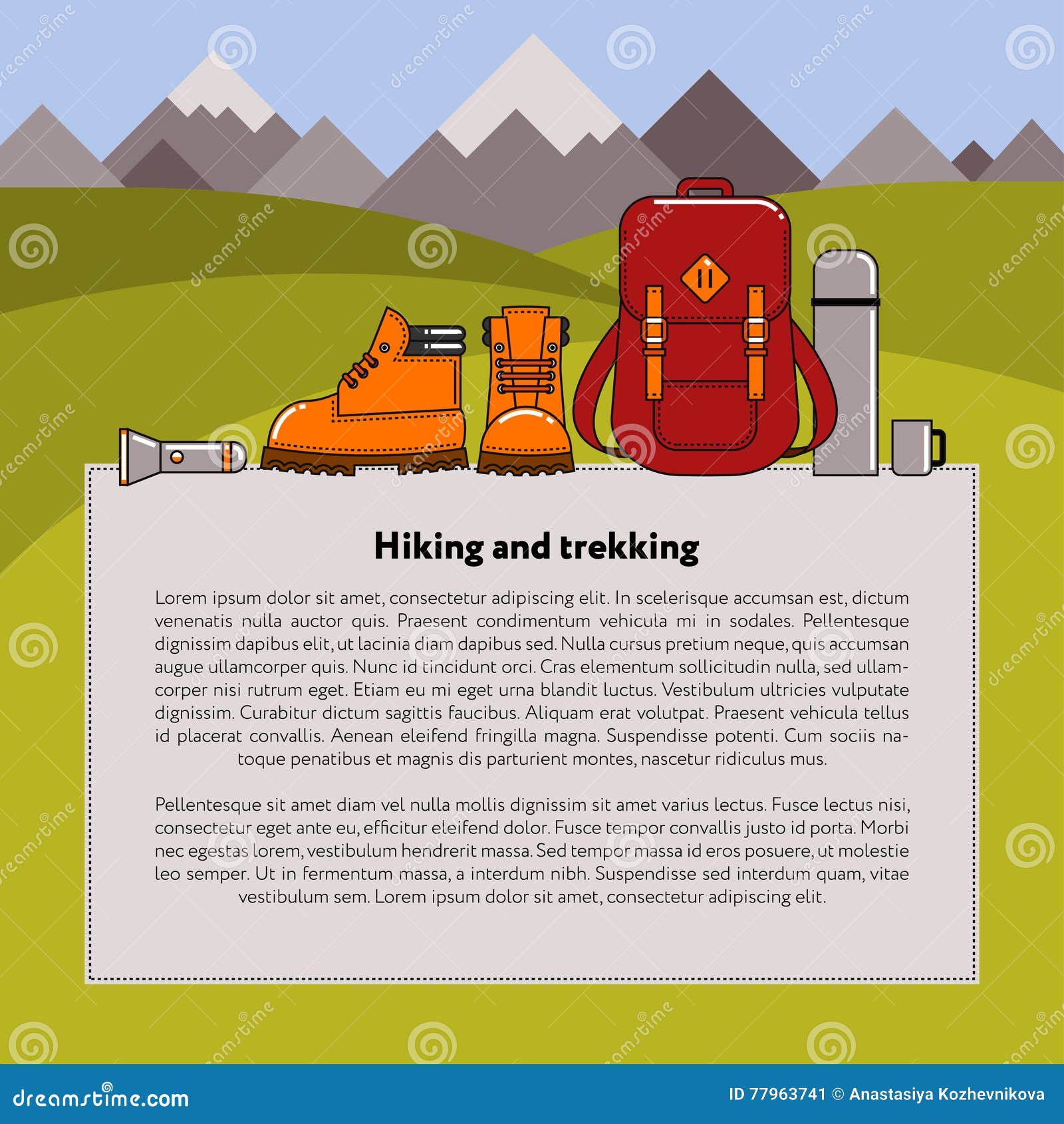 Hiking And Trekking Vector Background Stock Vector - Illustration of ...
