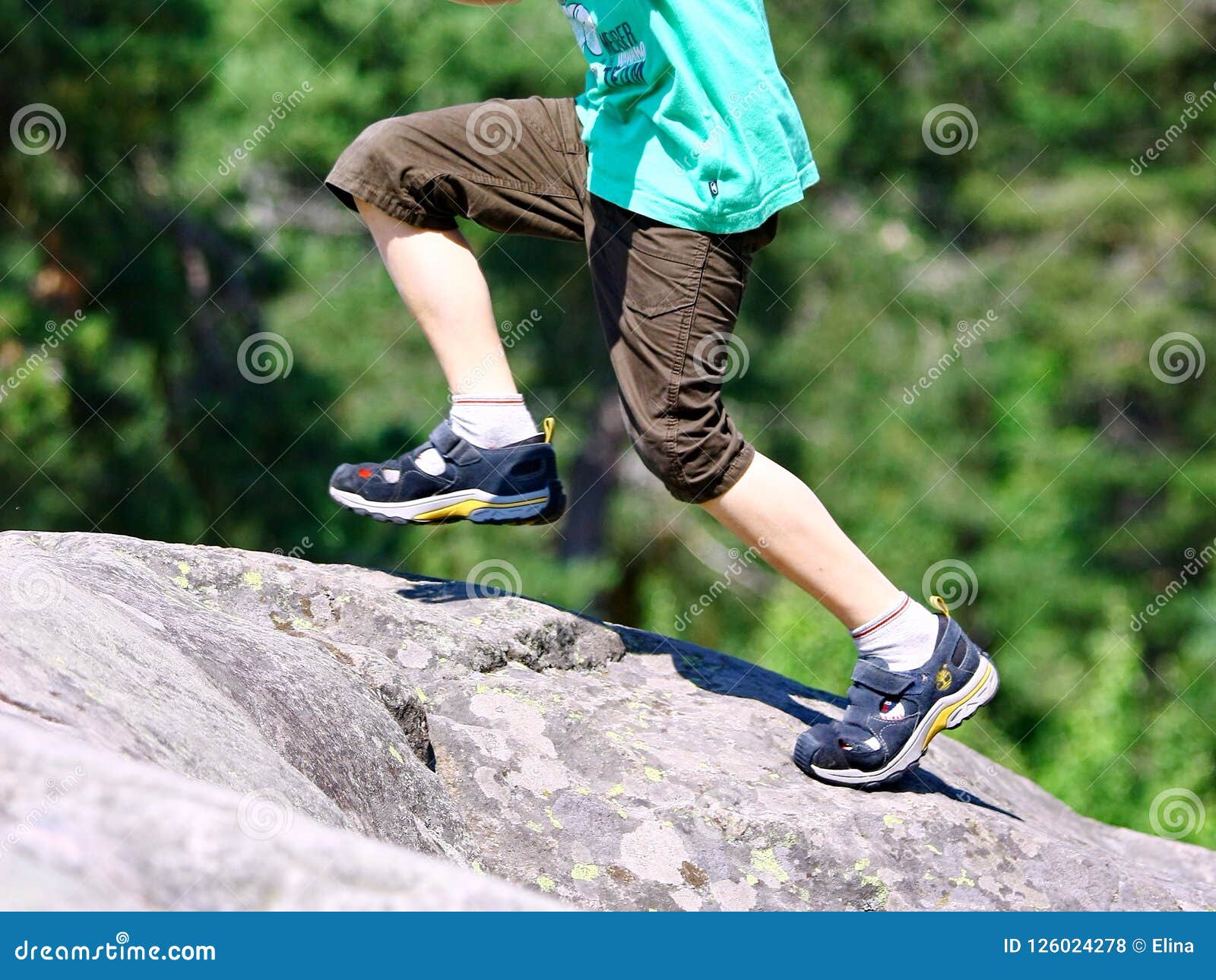 Hiking Up Steep Hill in Rocky Mountain Stock Photo - Image of ...