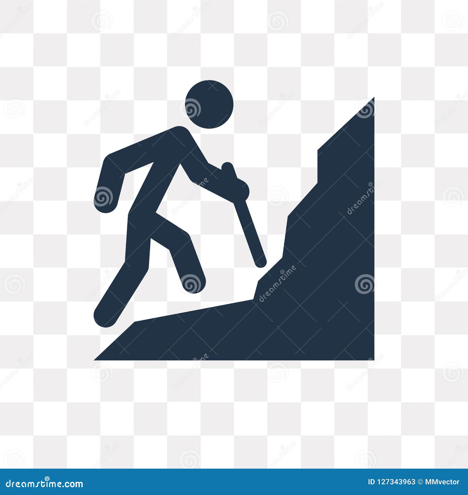 Hiking Vector Icon Isolated on Transparent Background, Hiking T Stock ...
