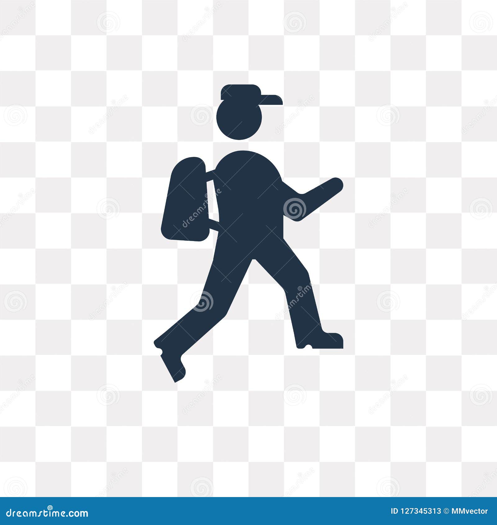Hiking Vector Icon Isolated on Transparent Background, Hiking T Stock ...