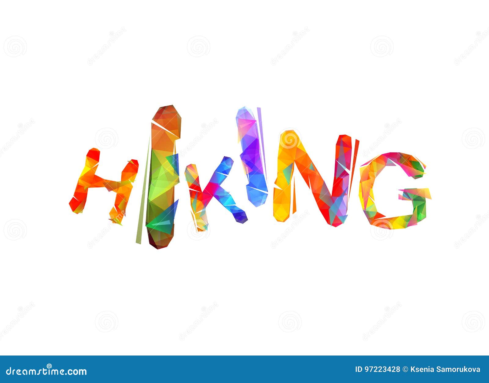 Hiking Word Of Triangular Letters Stock Vector Illustration Of