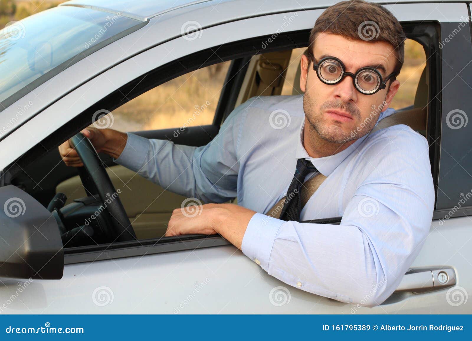 Hilarious Male Driver Feeling Lost Stock Image - Image of hard, foggy ...