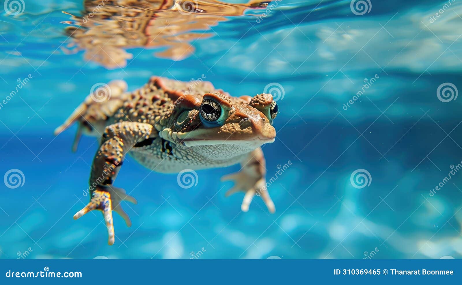 Hilarious Underwater Scene Toad in Pool Plays Deep Dive Action, Ai ...