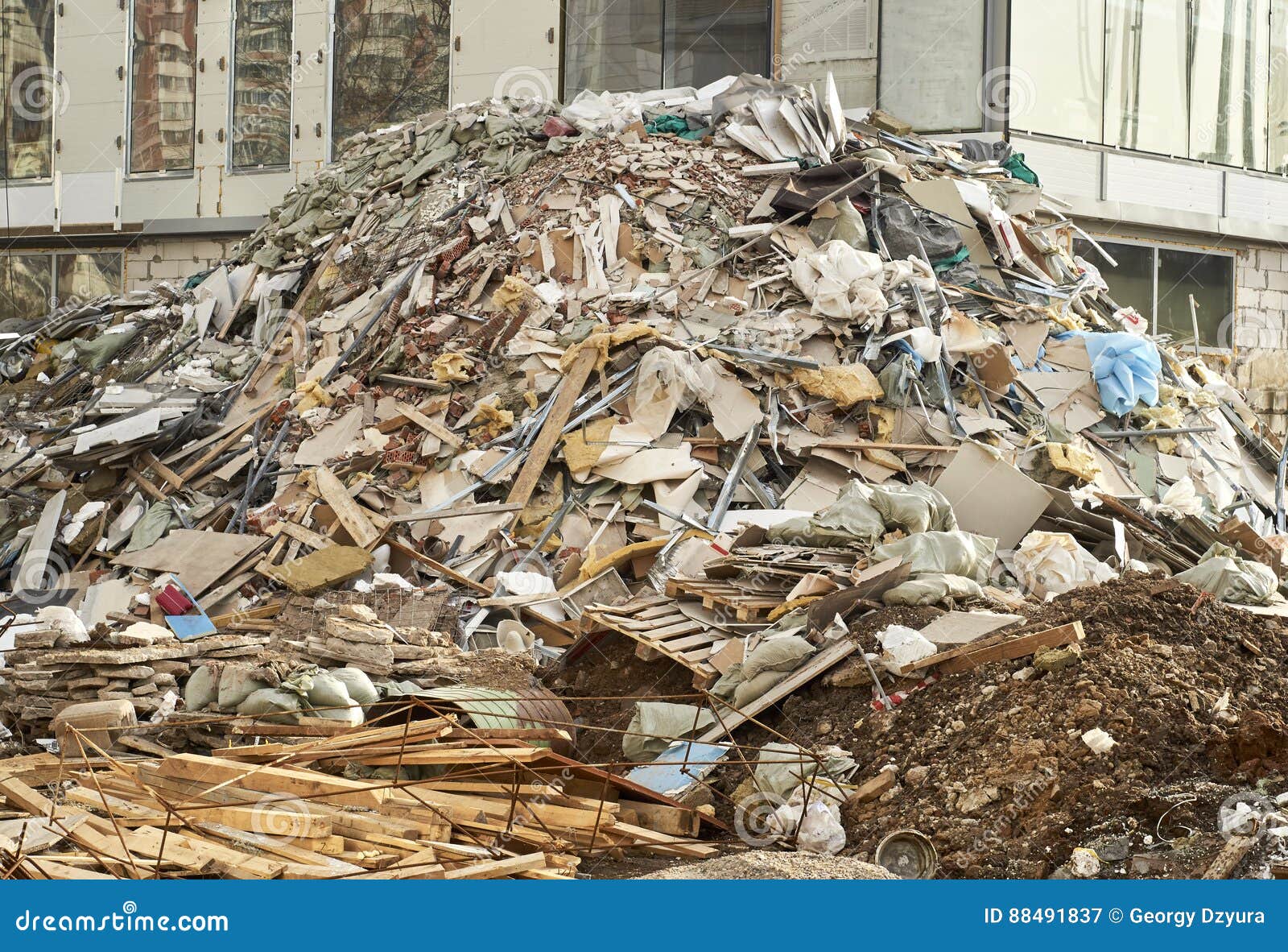 Hill of a Construction Garbage Stock Image - Image of jumble, outdoors ...