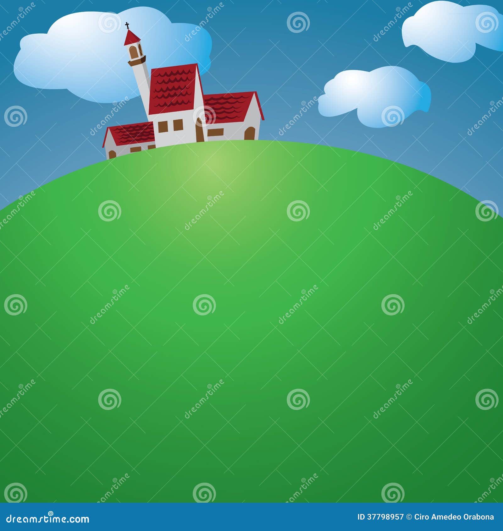 Hill with country stock illustration. Illustration of beautiful - 37798957