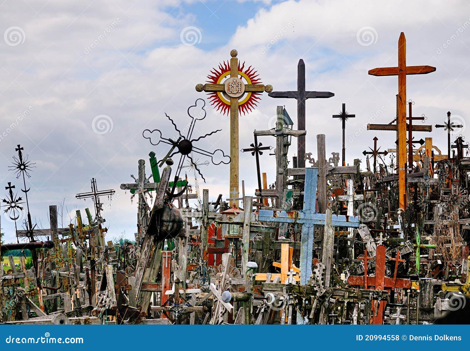 Hill of the Crosses, Lithuania Stock Photo - Image of tourists ...