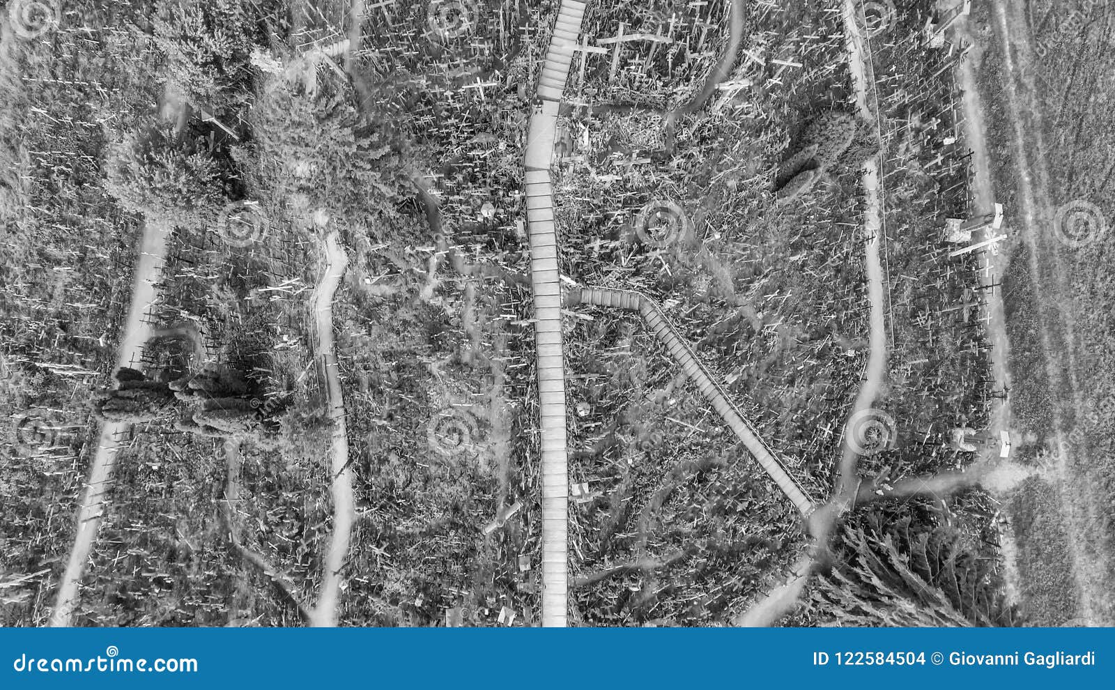 Hill of Crosses, Lithuania. Aerial Overhead View Stock Photo - Image of ...