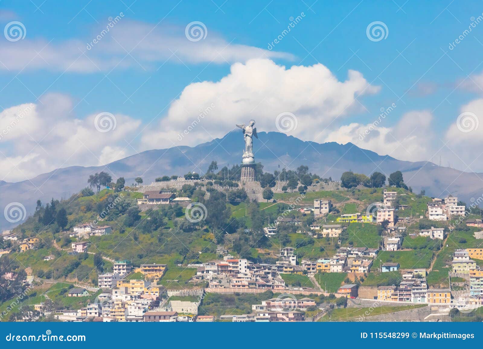Hill of the Panecillo Quito Panoramic View Stock Image - Image of ...