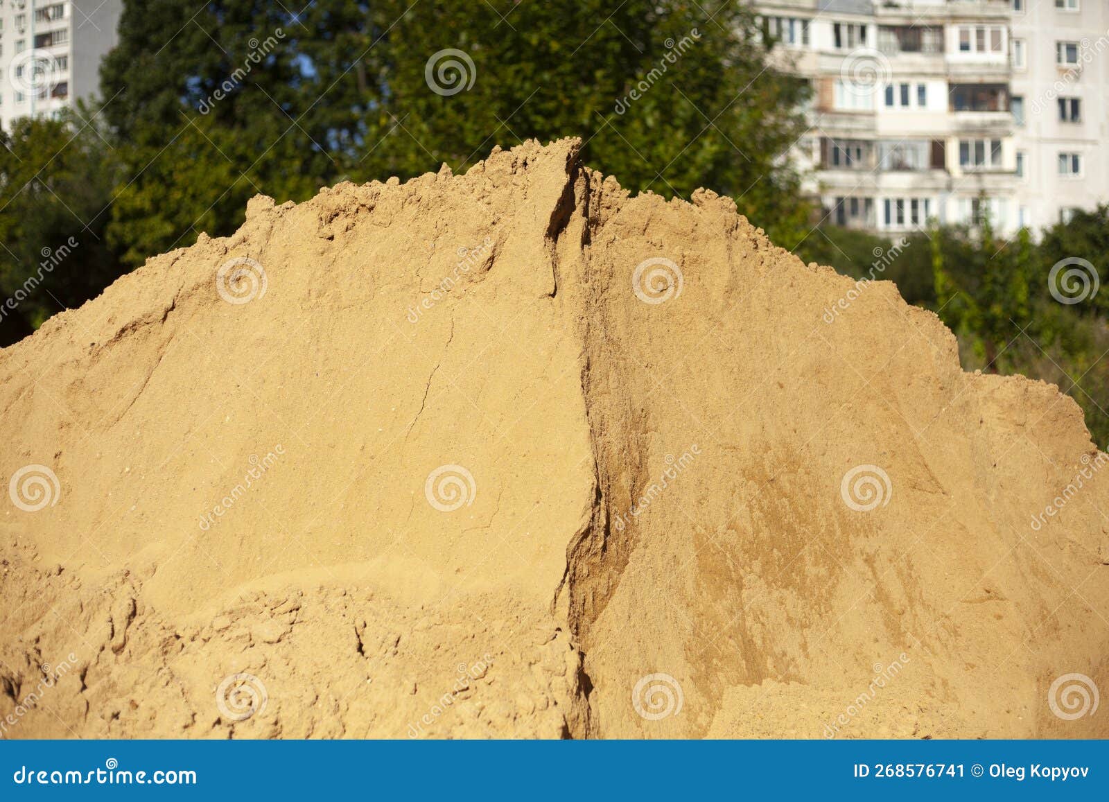 Hill of Sand at Construction Site. Building Material for Foundation ...