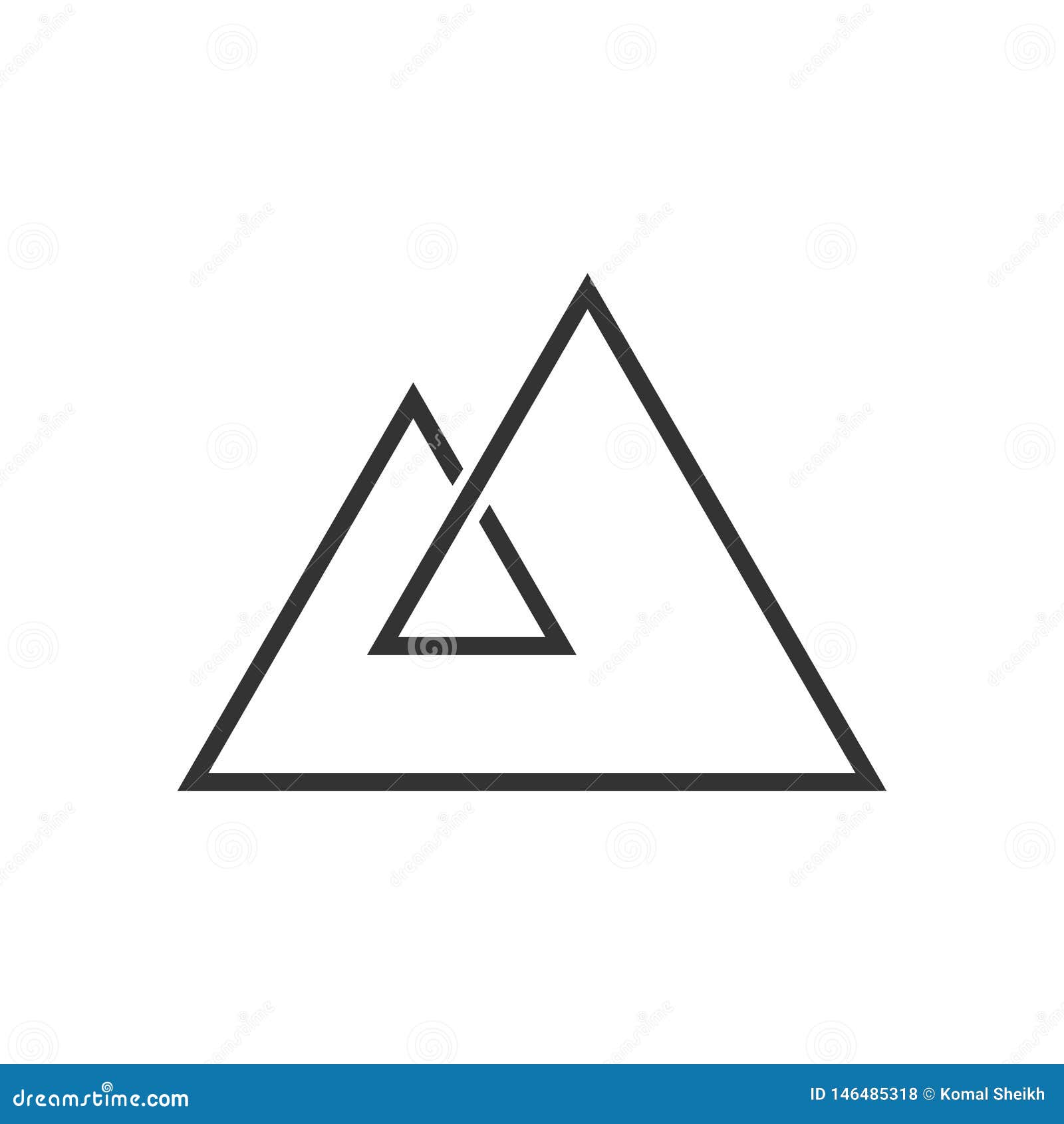 Hill Shape Icon Triangle Design Flat Logo Stock Vector - Illustration ...