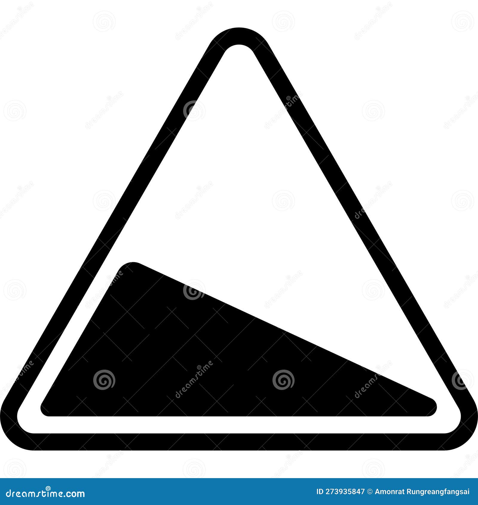 Hill Sign Icon. Thin Linear Hill Sign Outline Icon Isolated On White ...