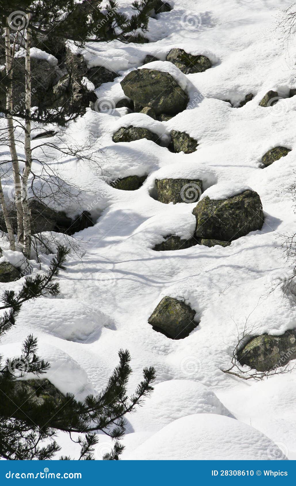 Hill of snowy rocks stock photo. Image of aigafrac14 - 28308610