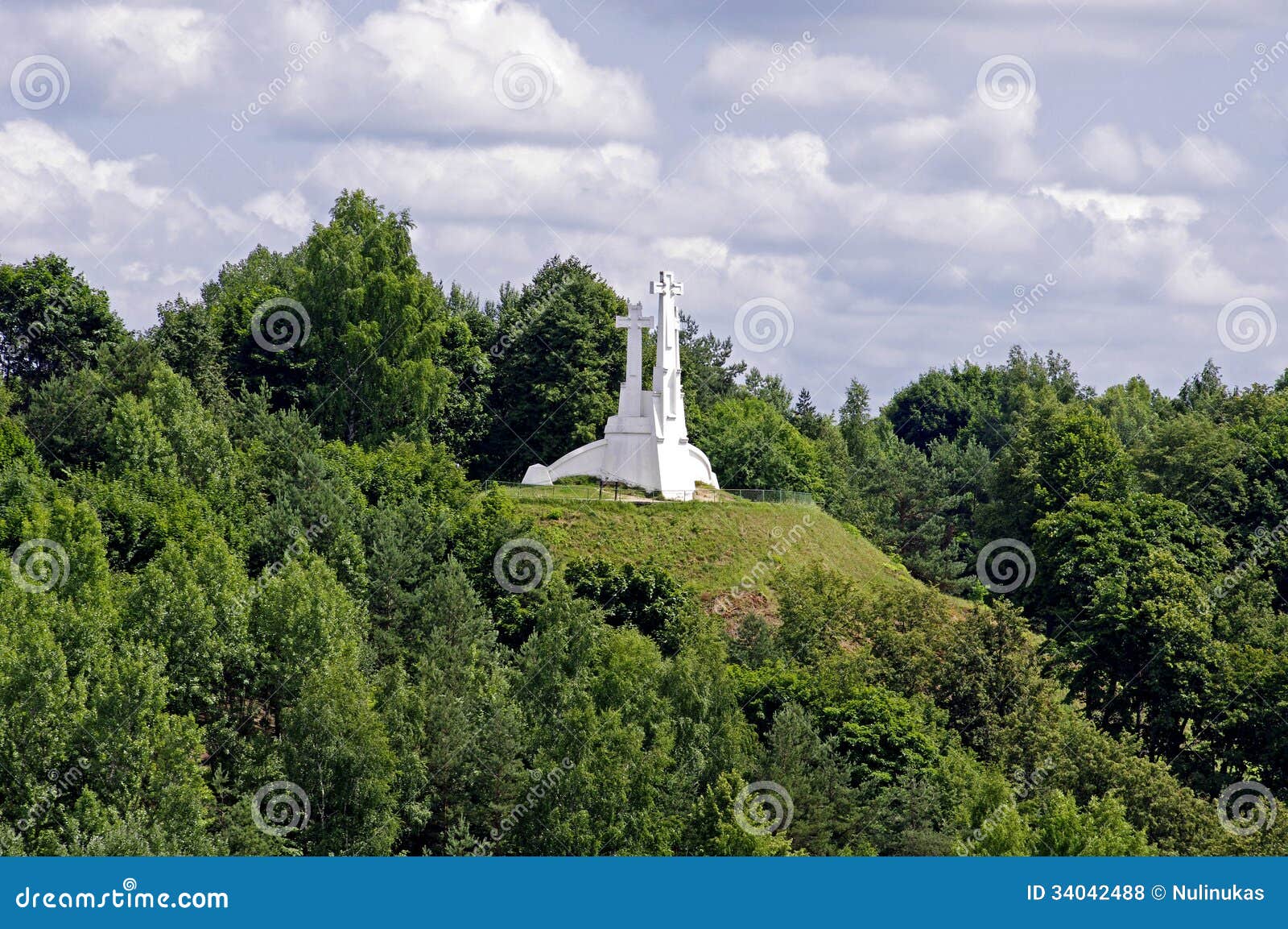 The Hill of Three Crosses in Vilnius, Lithuania Stock Photo - Image of ...