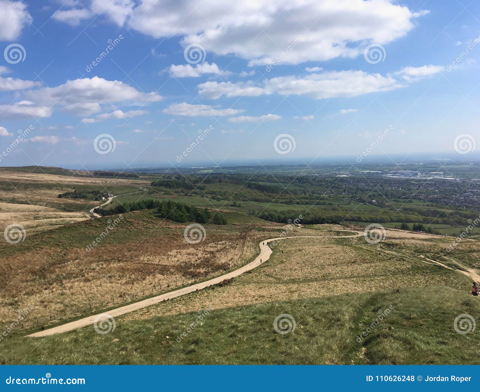 Hill Top Few Clouds Blue Sky Big View Stock Photo - Image of journey ...