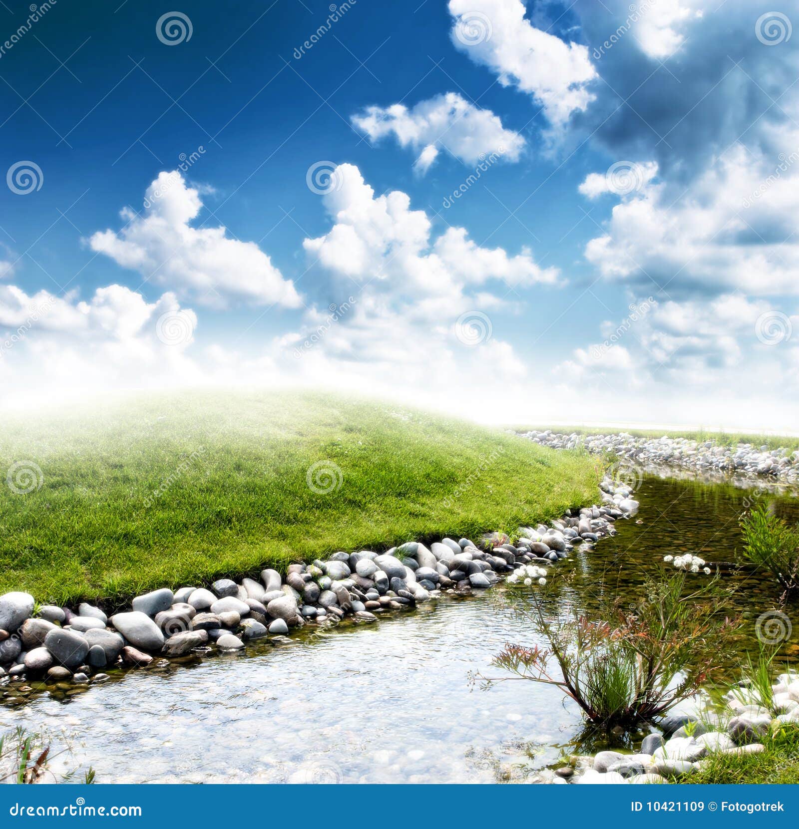 Hill valley stock image. Image of beautiful, river, herb - 10421109
