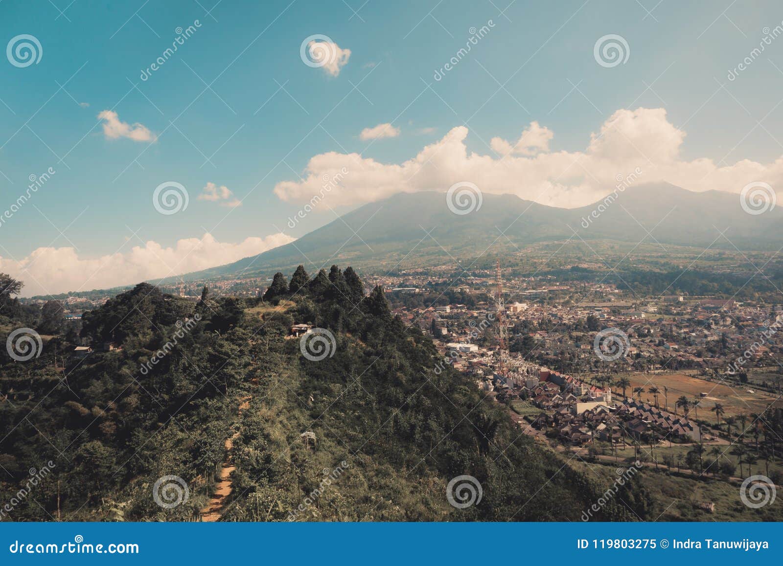 A view of cities from hill stock image. Image of cloud - 119803275