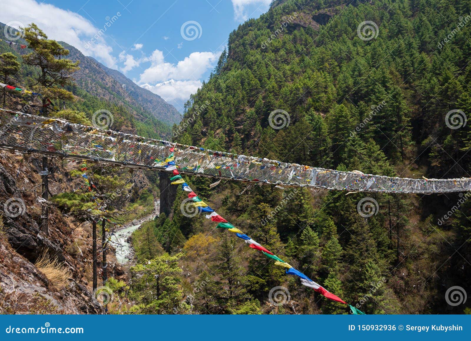 Hillary bridge in Nepal stock photo. Image of decoration - 150932936