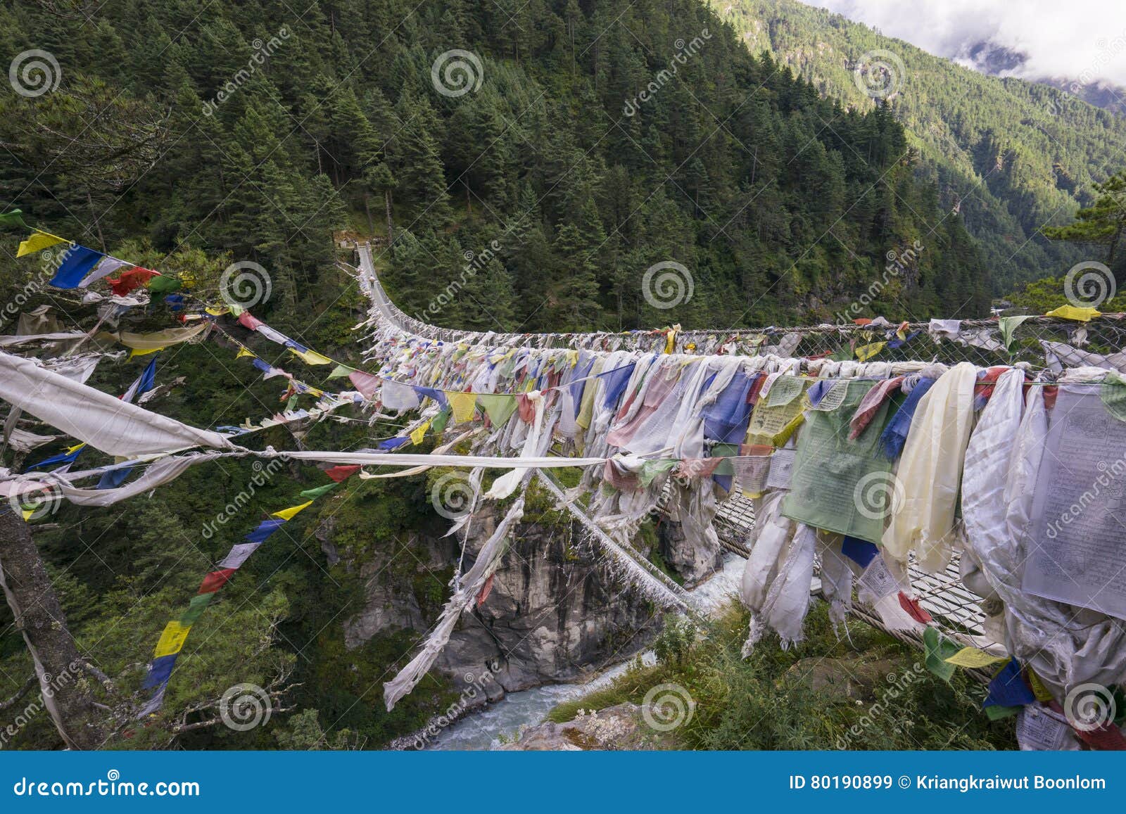 Hillary Suspension Bridge from Lest Side. Stock Image - Image of bridge ...