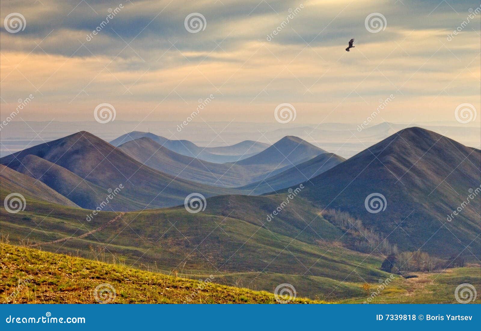 Hills in autumn day. stock photo. Image of autumn, yellow - 7339818