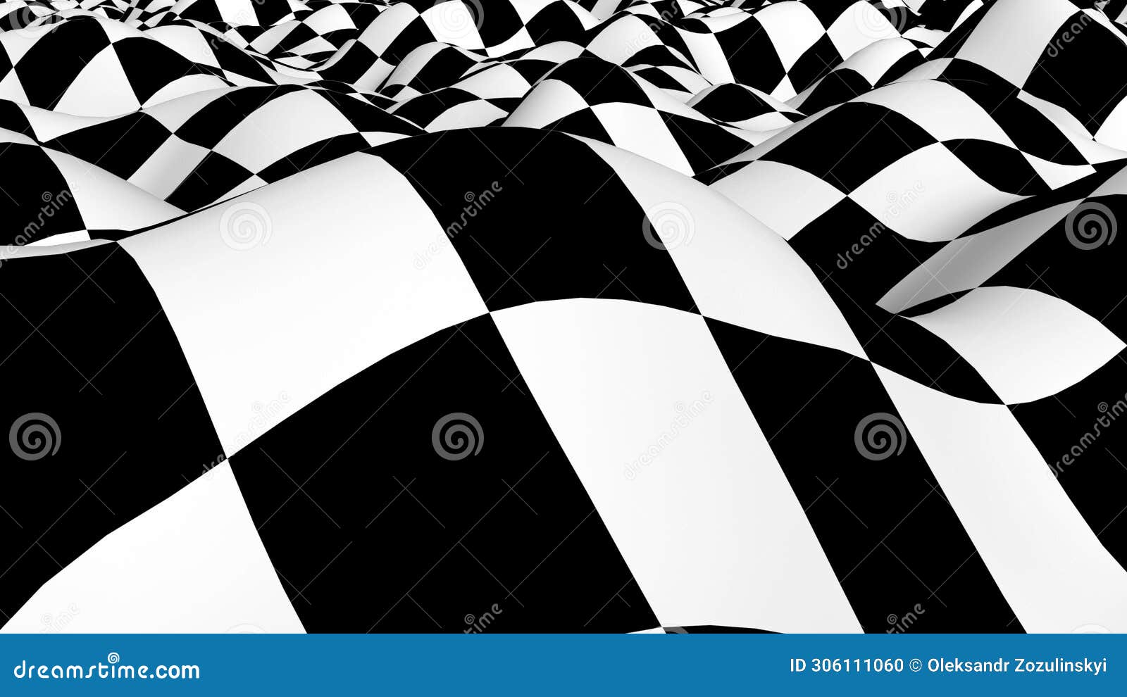 Hills with Checkerboard Surface Intro 3d Stock Illustration ...