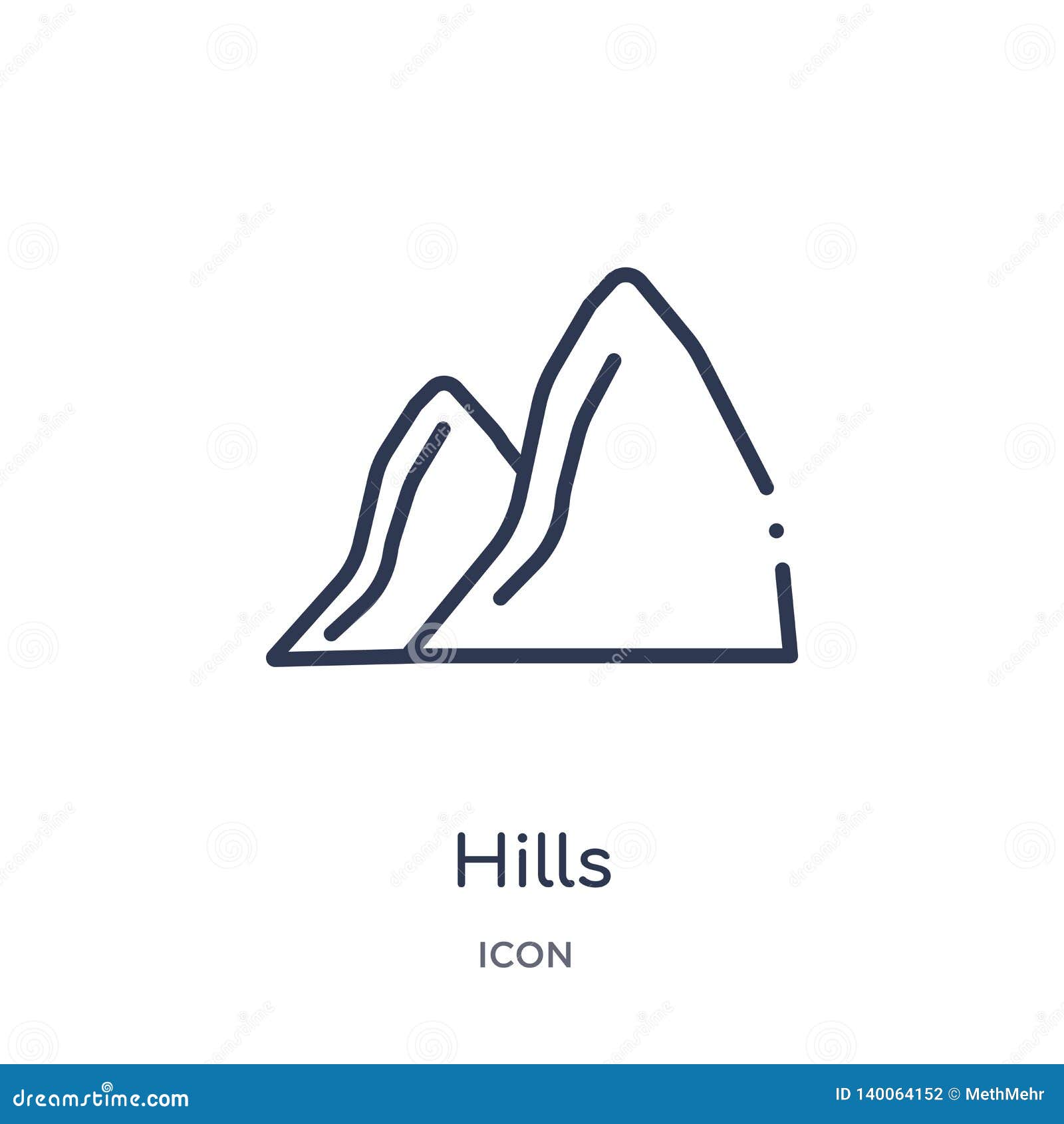 Hills Icon from Nature Outline Collection. Thin Line Hills Icon ...