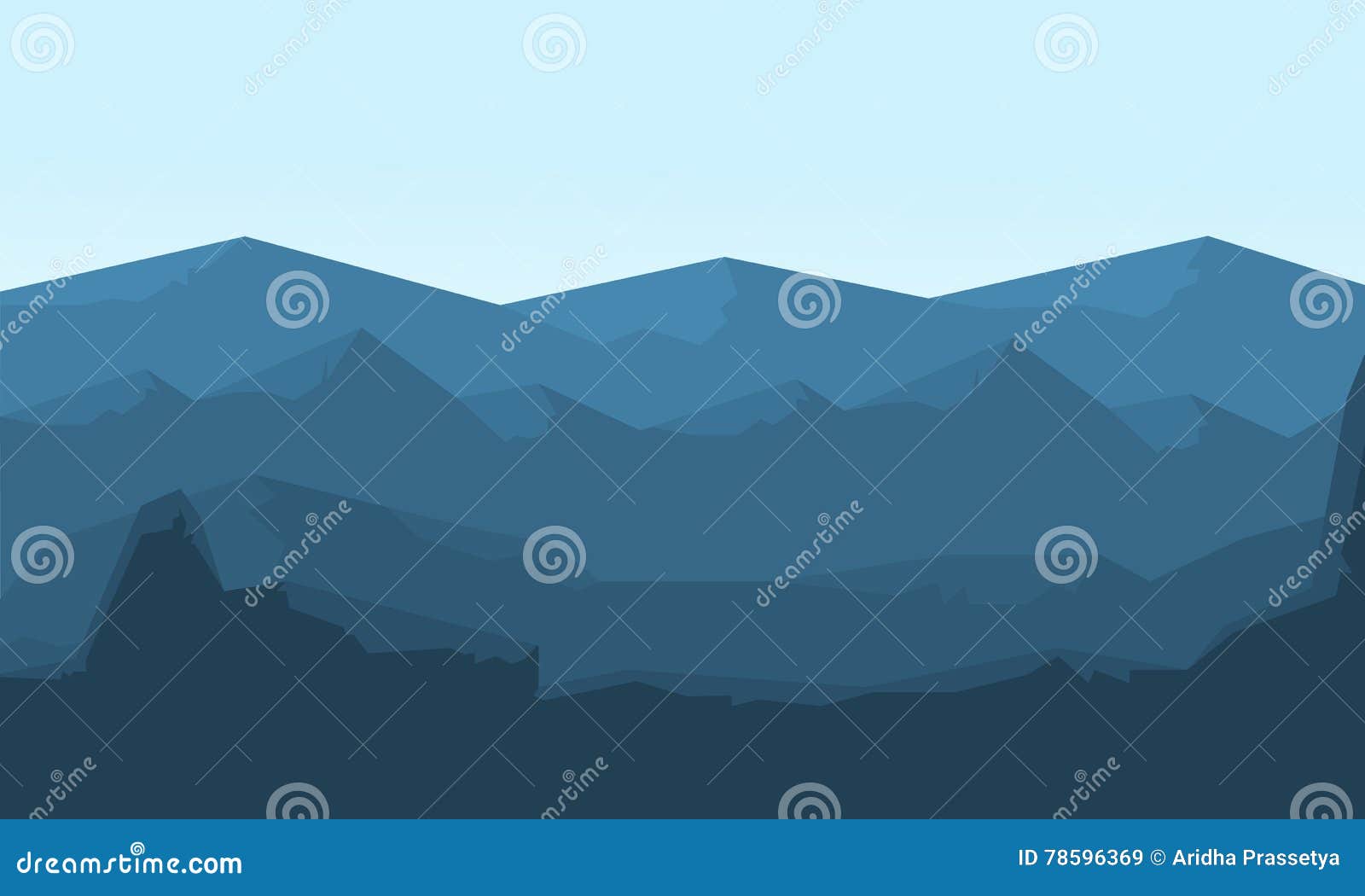 Hills Landscape Vector Flat of Silhouette Stock Vector - Illustration ...