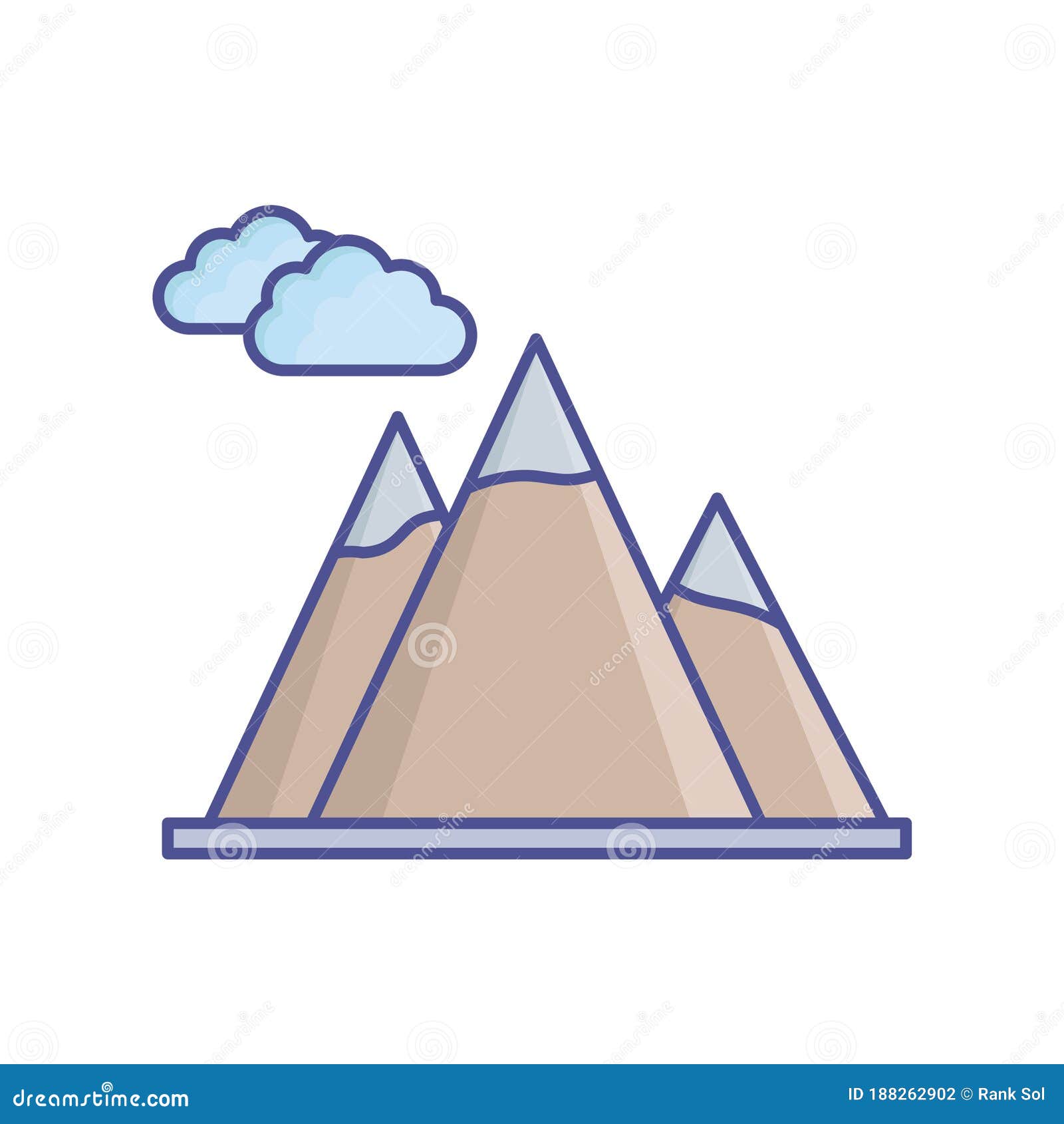 Hills Line Style Vector Icon Which Can Easily Modify or Edit Stock ...