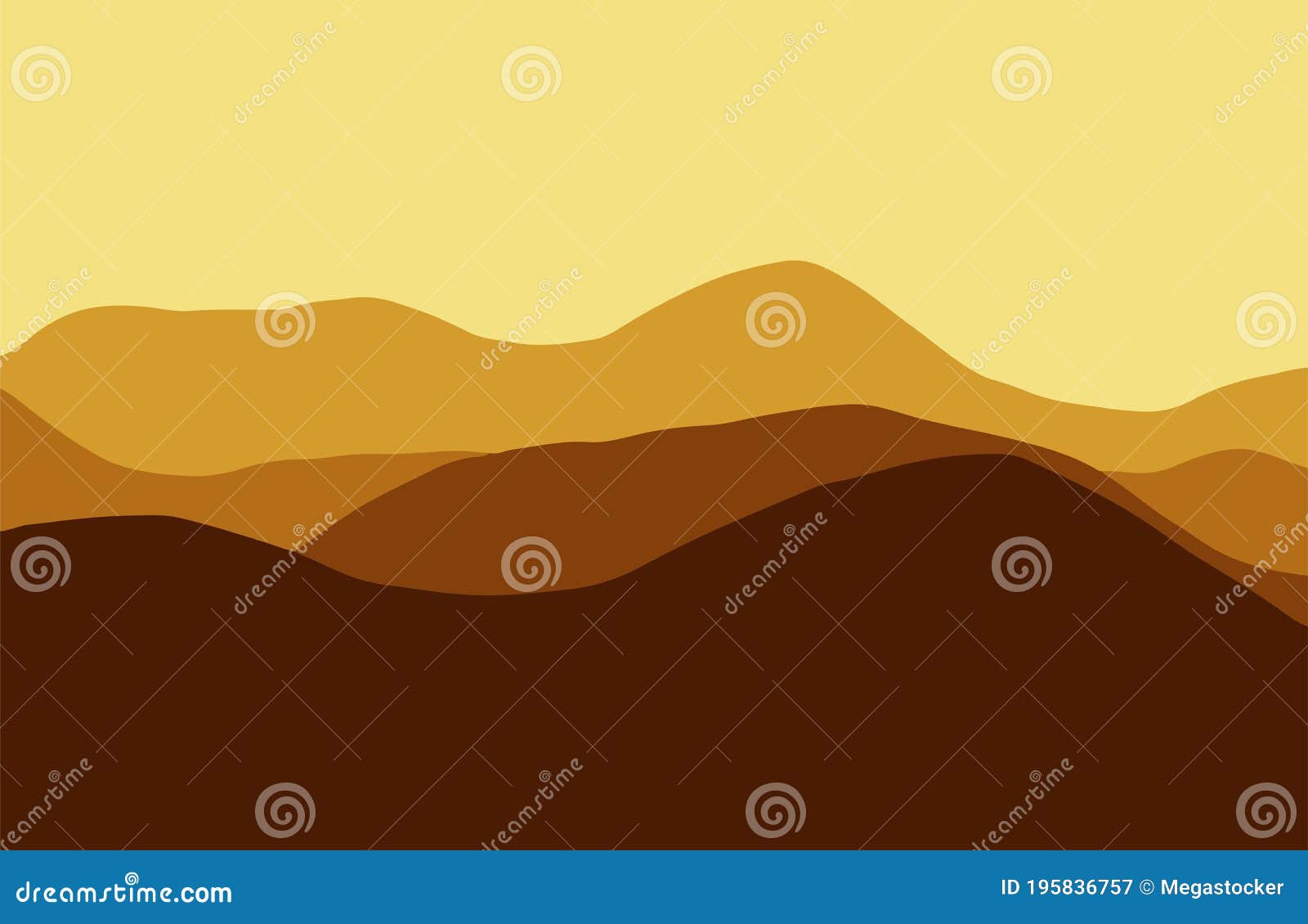 Mountains in the Haze at Sunset - Vector Illustration Stock Vector ...