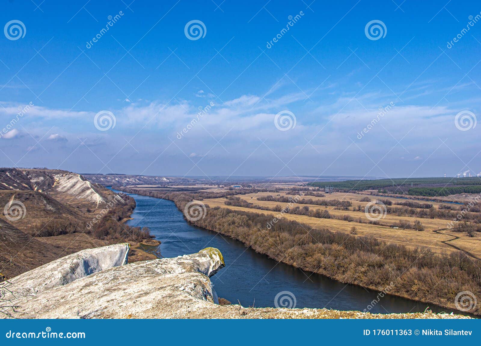 Hills and Steppe at the River Stock Image - Image of hill, cliff: 176011363