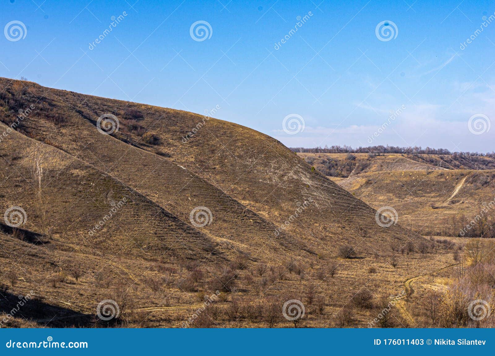 Hills and Steppe at the River Stock Image - Image of soil, valley ...
