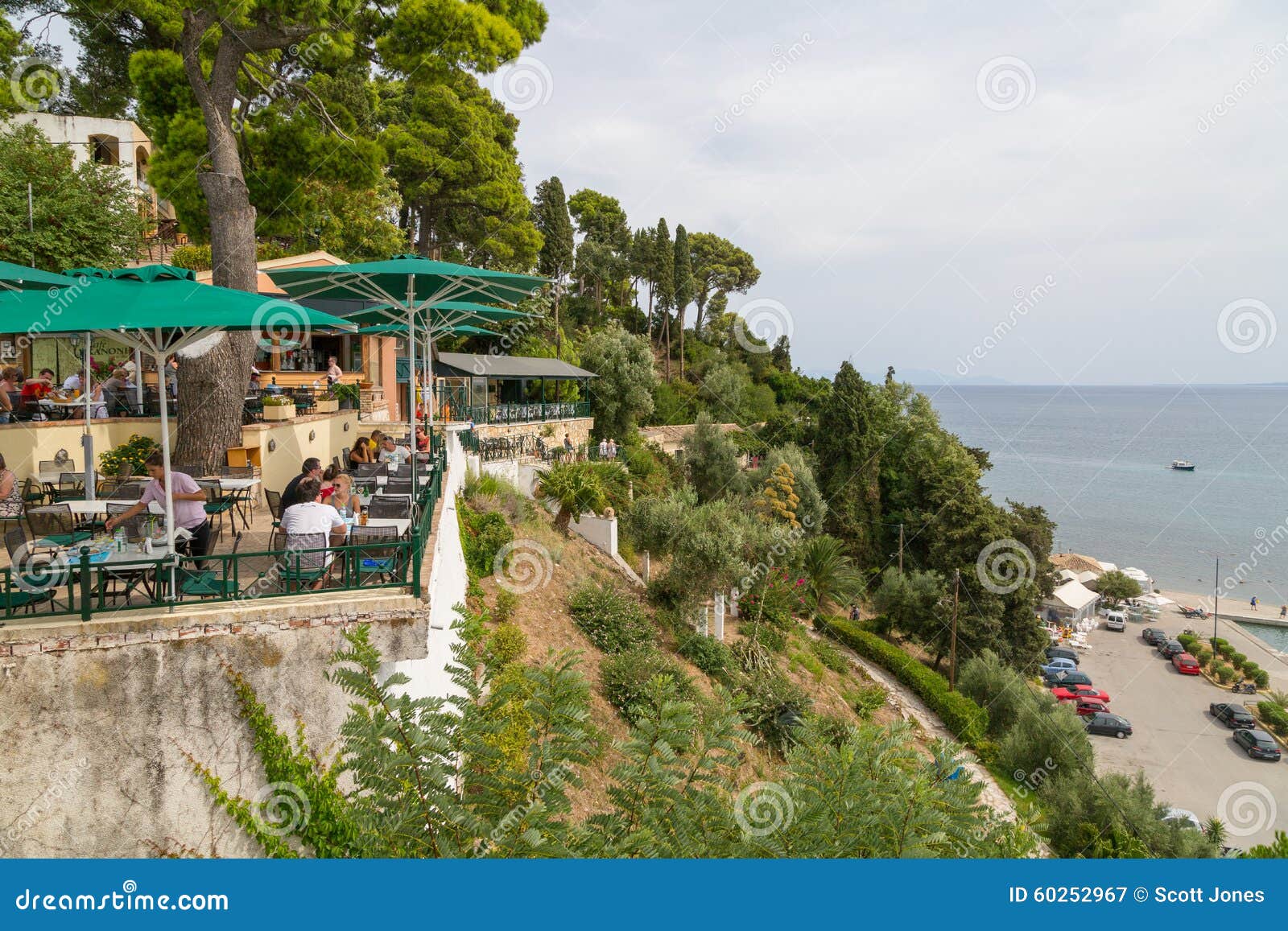 Hillside Cafe in Greece editorial photography. Image of cafe - 60252967