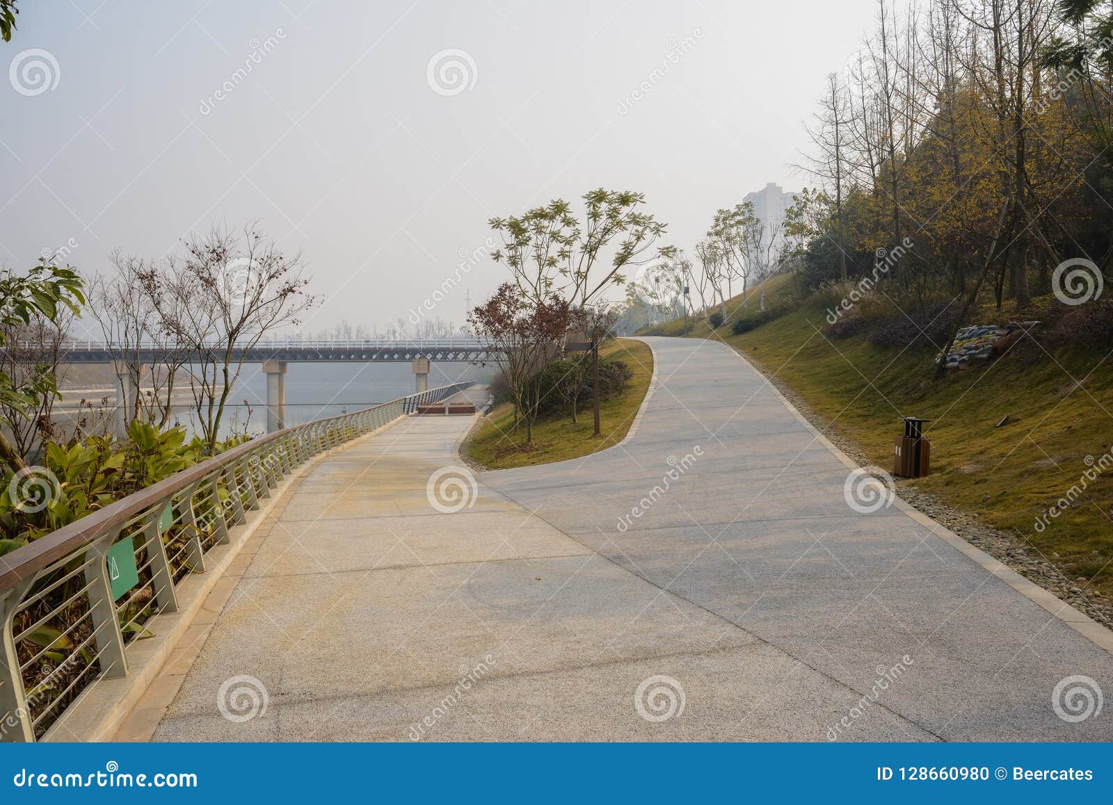 Fork Of A Path In A Two-color Field. Two Roads To The Right And Left To ...