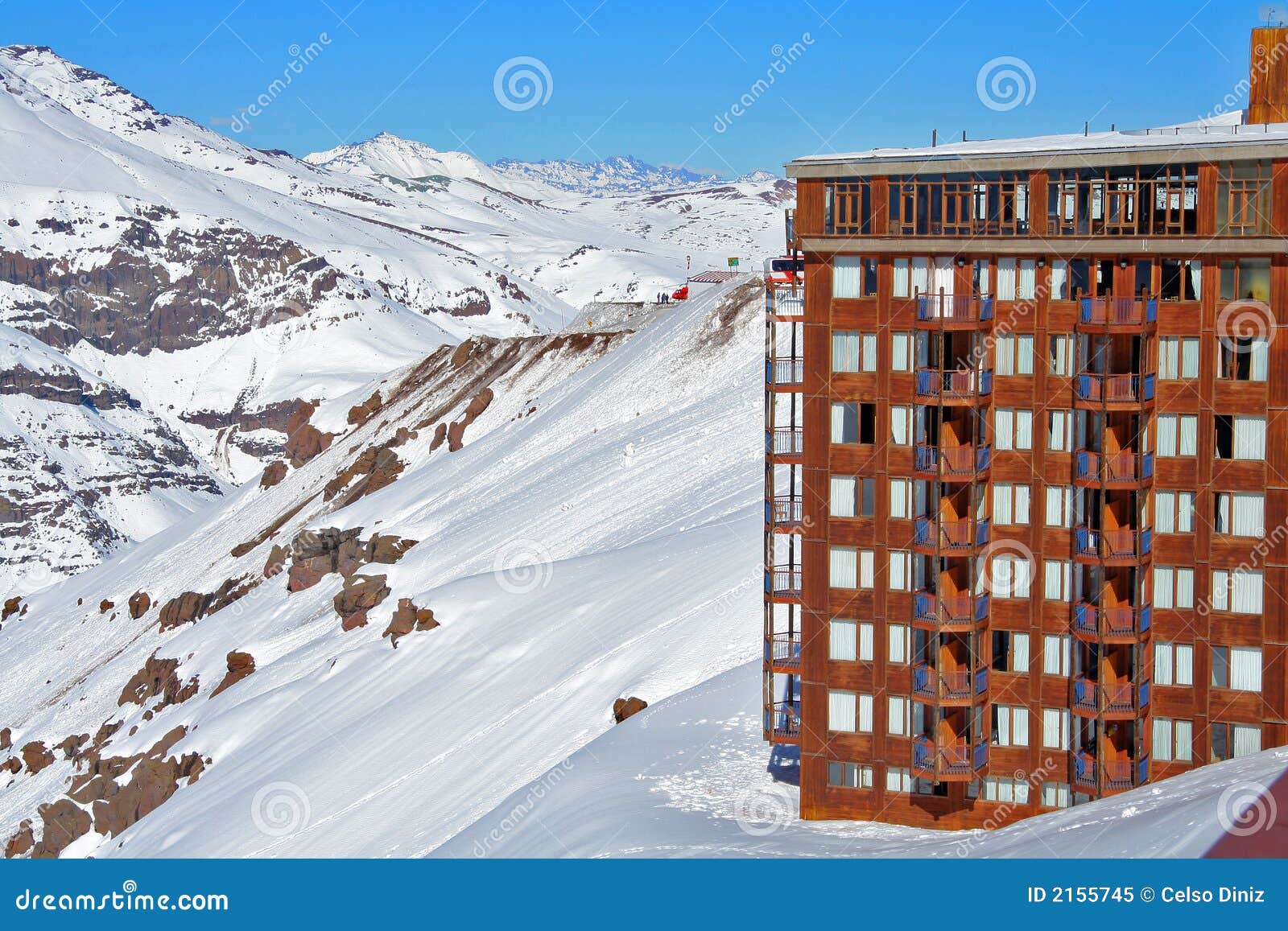 Hotel on Snowy Mountainside Stock Image - Image of freezing, hotel: 2155745
