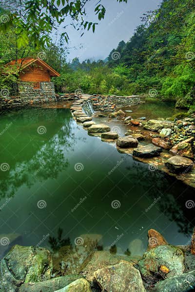 Hillside Lake Scene in Hubei Stock Image - Image of forest, wudang: 4512897