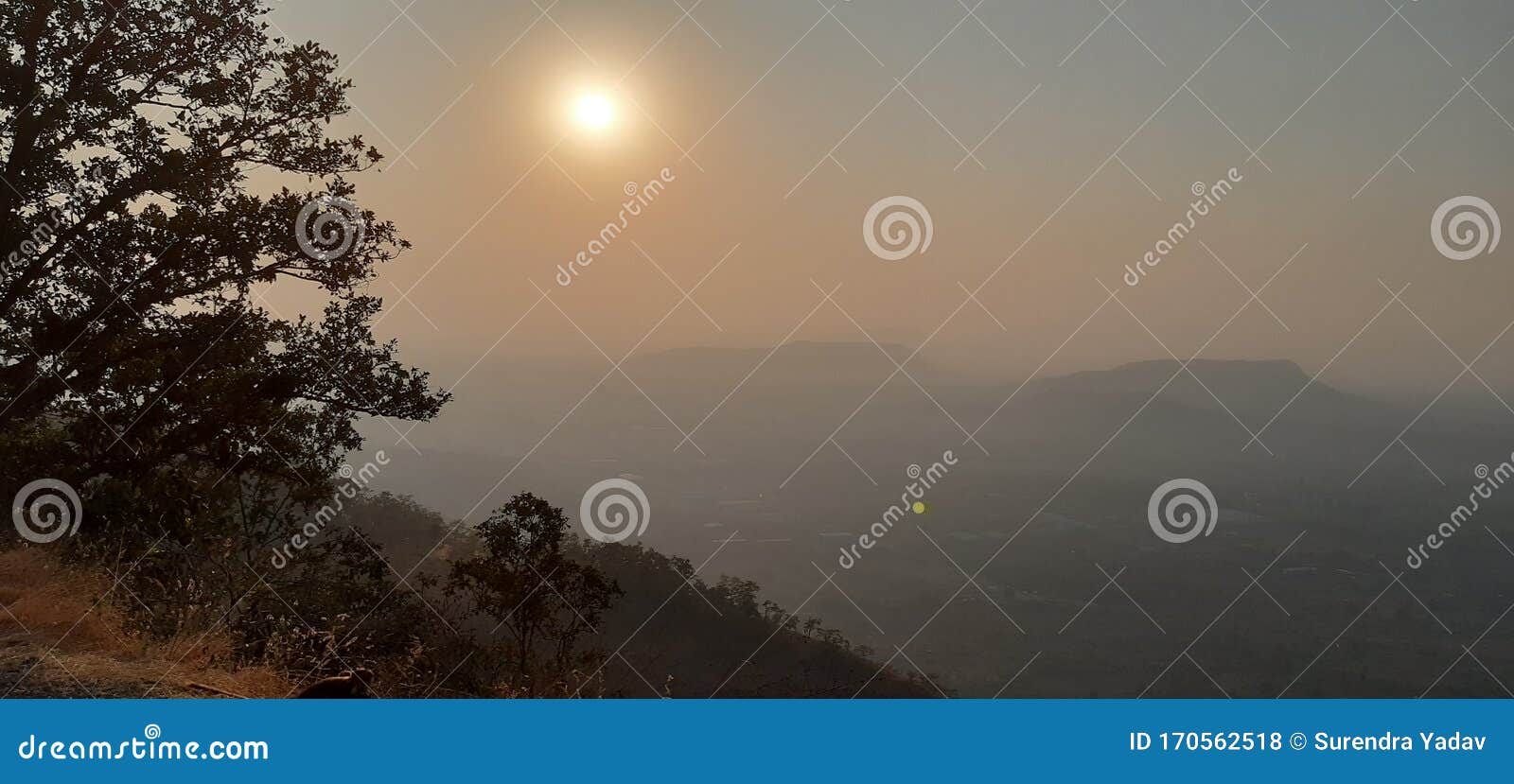 Hillside Nature Photo while Sunset at Evening Stock Photo - Image of ...