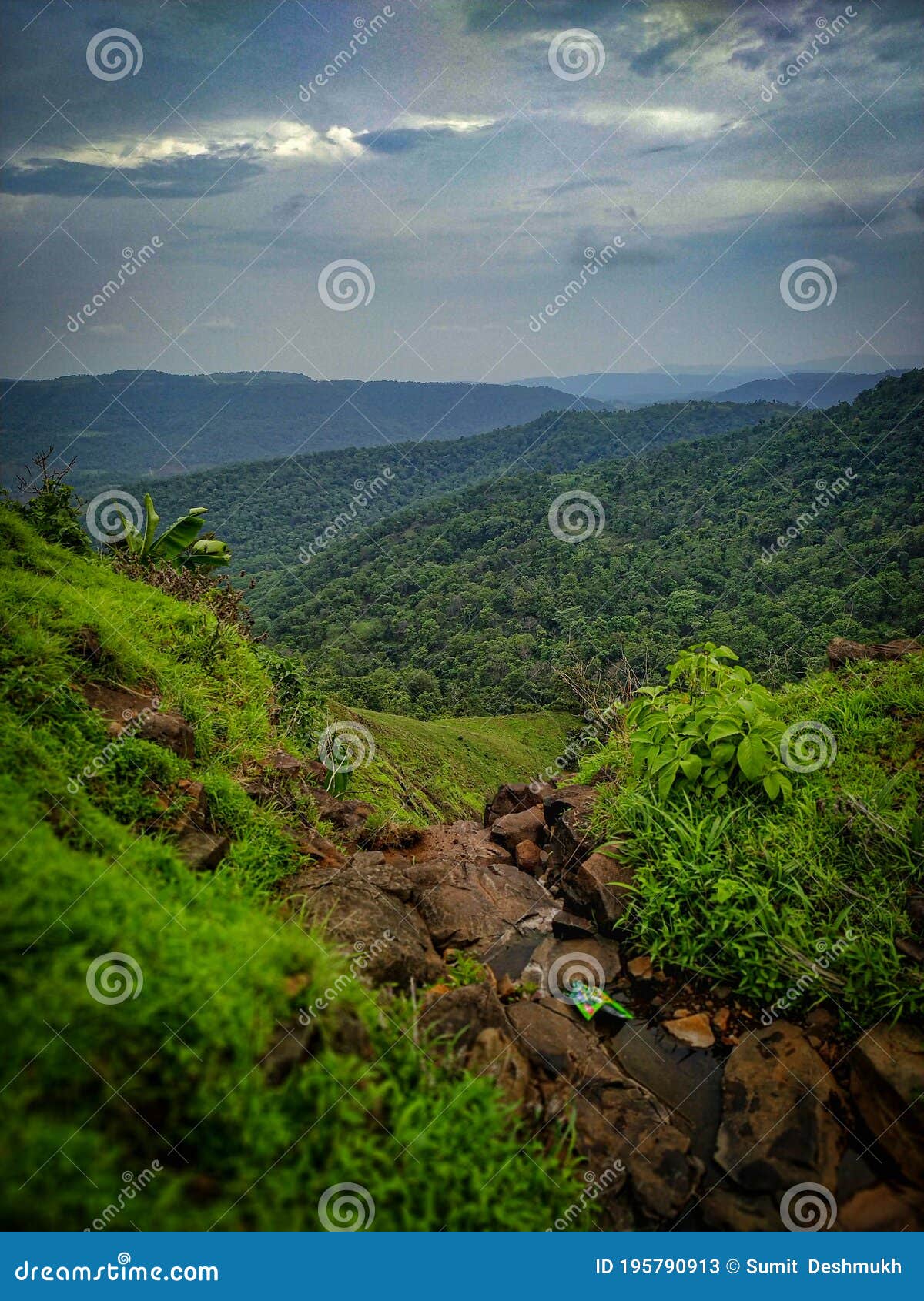 Hillside view stock image. Image of rainy, shot, beautiful - 195790913