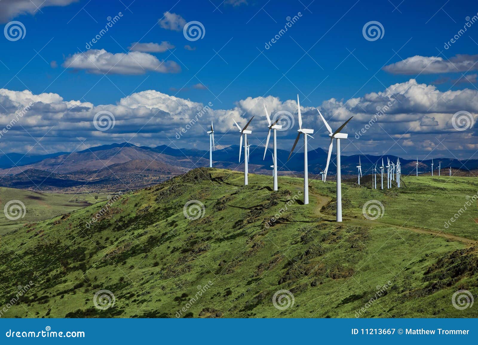 Hillside Wind Farm stock image. Image of generator, rotate - 11213667