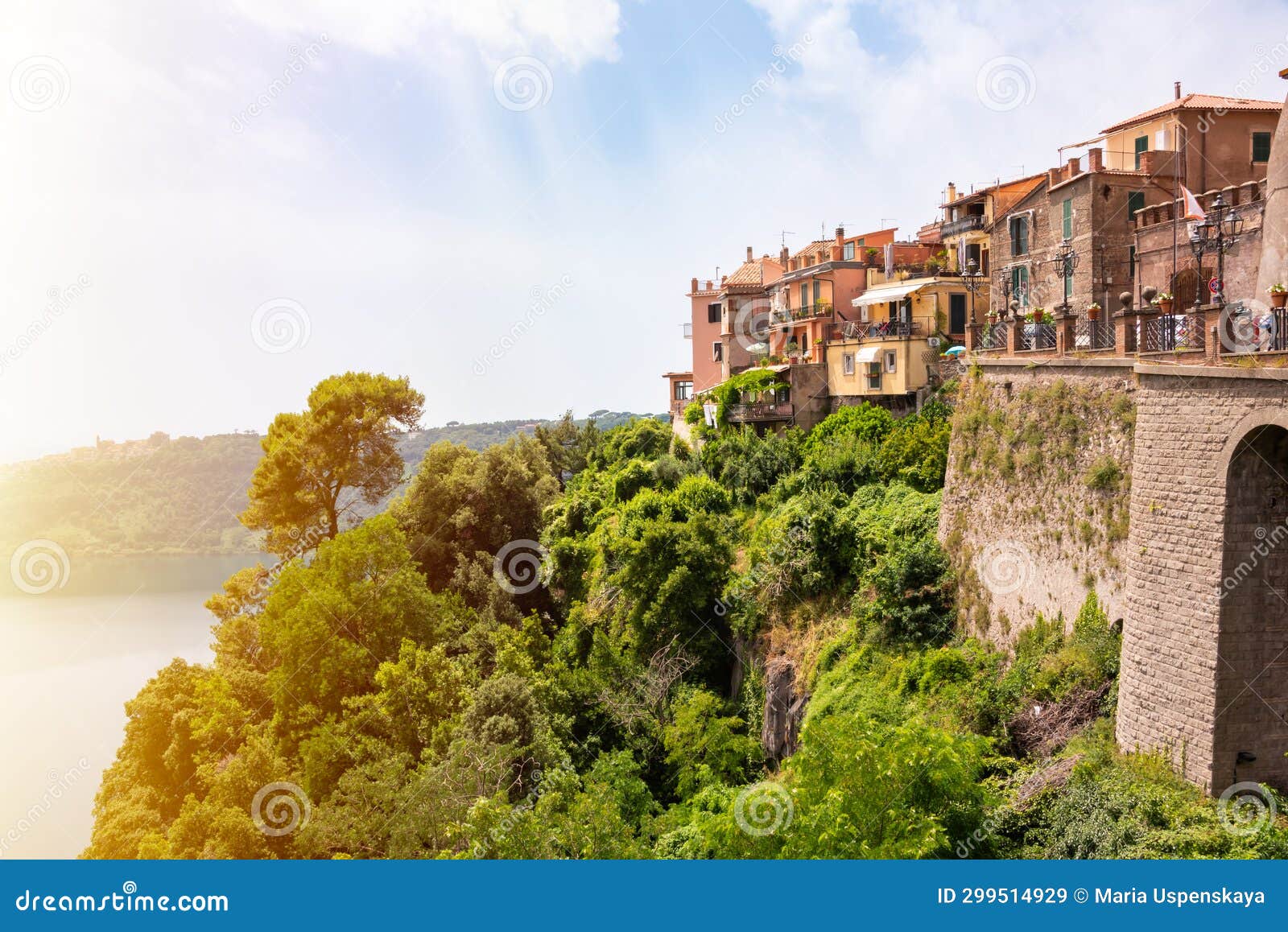 Hilltop Colorful Old Town of Nemi in Italy Stock Image - Image of rural ...
