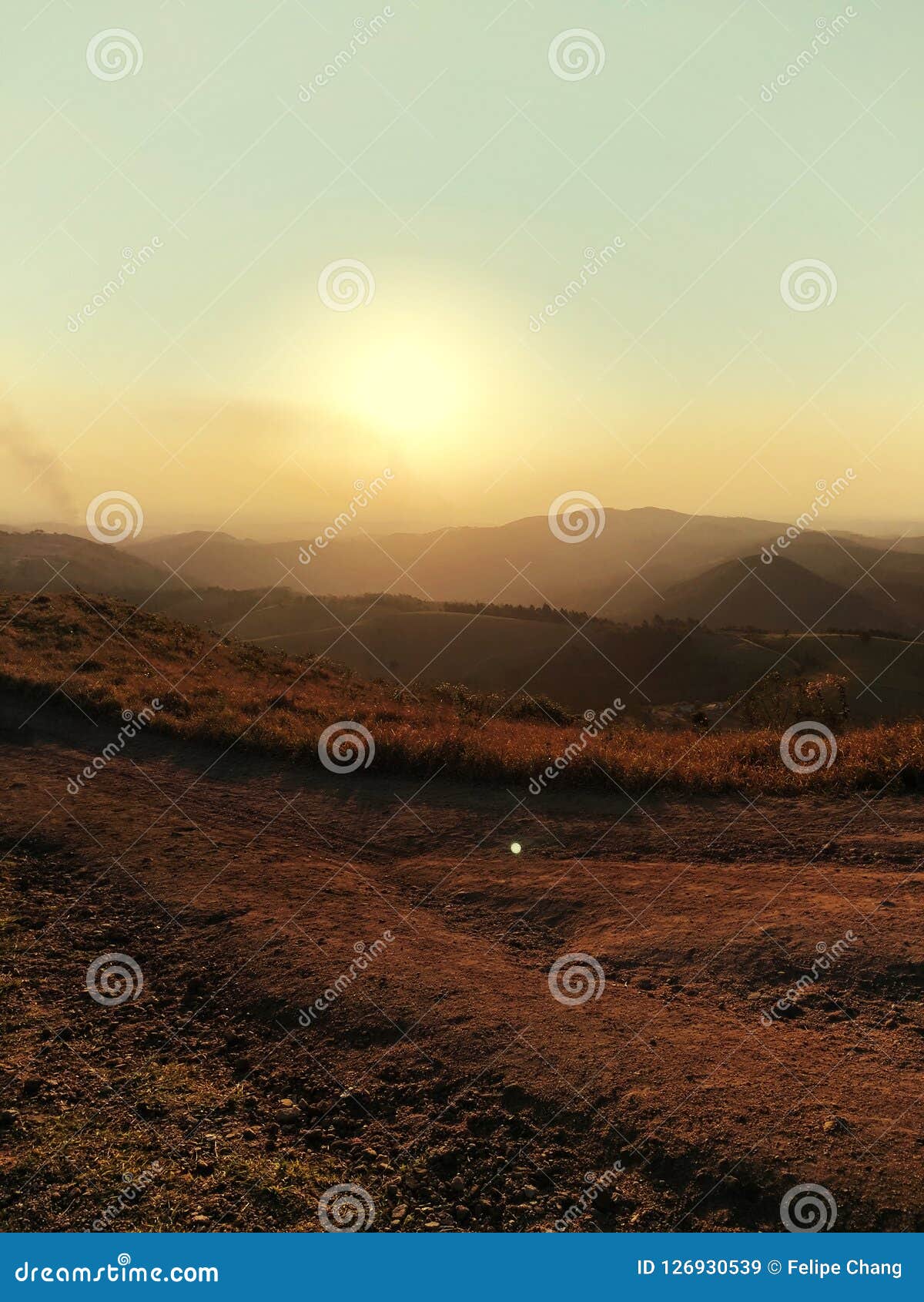 Hilltop sunset stock image. Image of orange, hilltop - 126930539