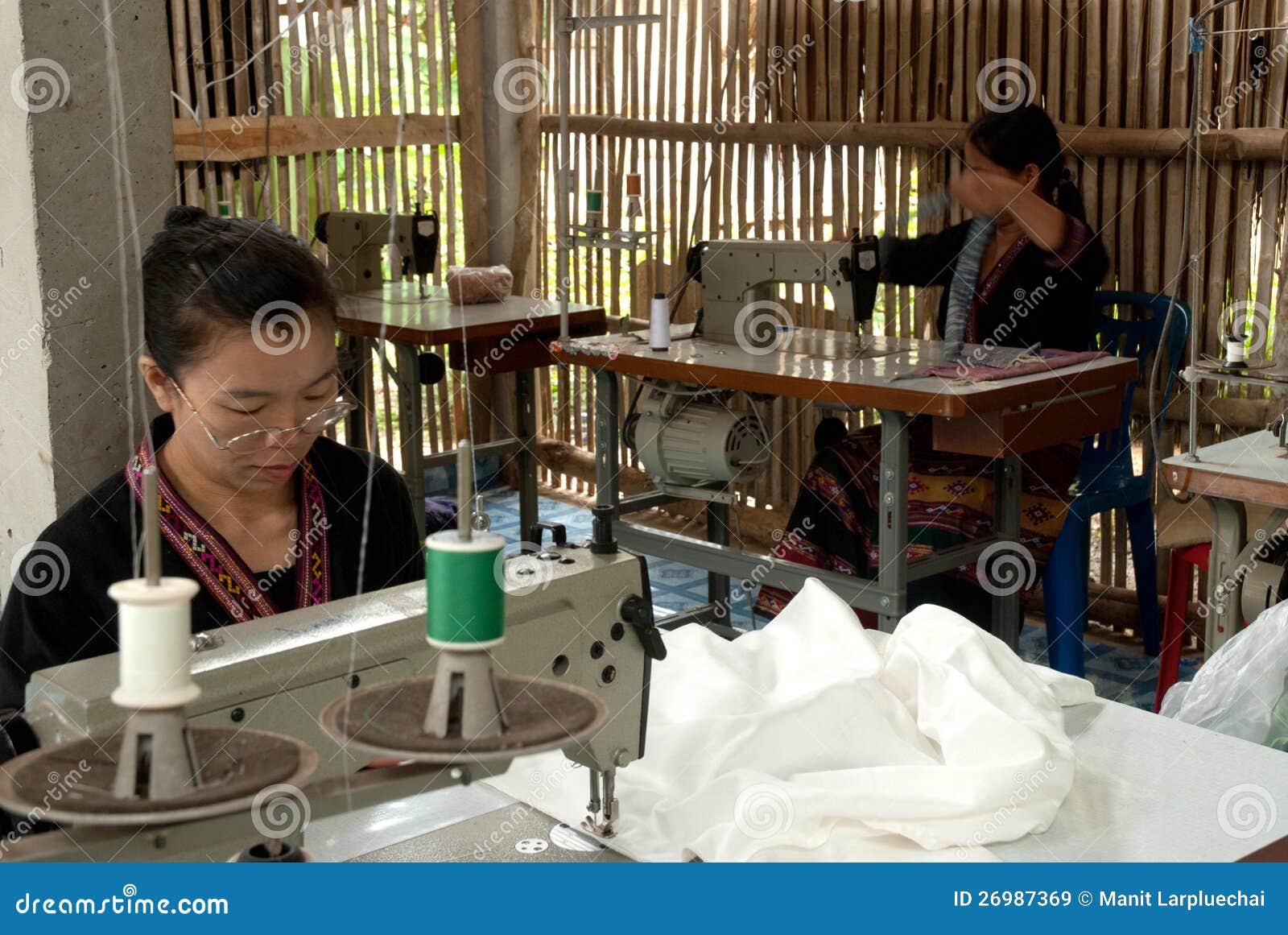 Hilltribe Sewing with a Sewing Machine . Editorial Stock Image - Image ...